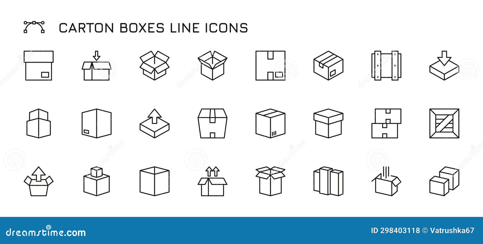 Set Of Black Shipping Symbols On Beige Cardboard Stock Photography ...