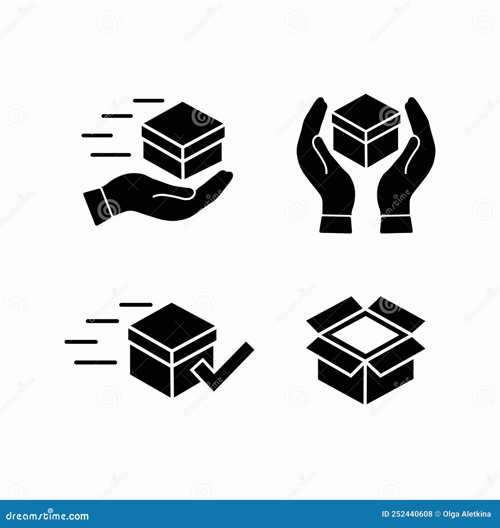Package, Delivery Boxes, Cargo Box. Box Icons. Cargo Distribution ...