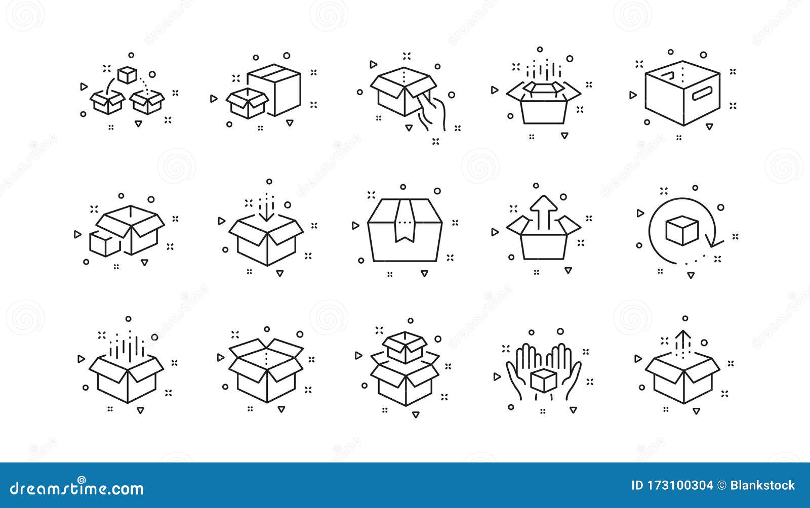 Box Line Icons. Package, Delivery Boxes, Cargo Box. Linear Set. Vector ...