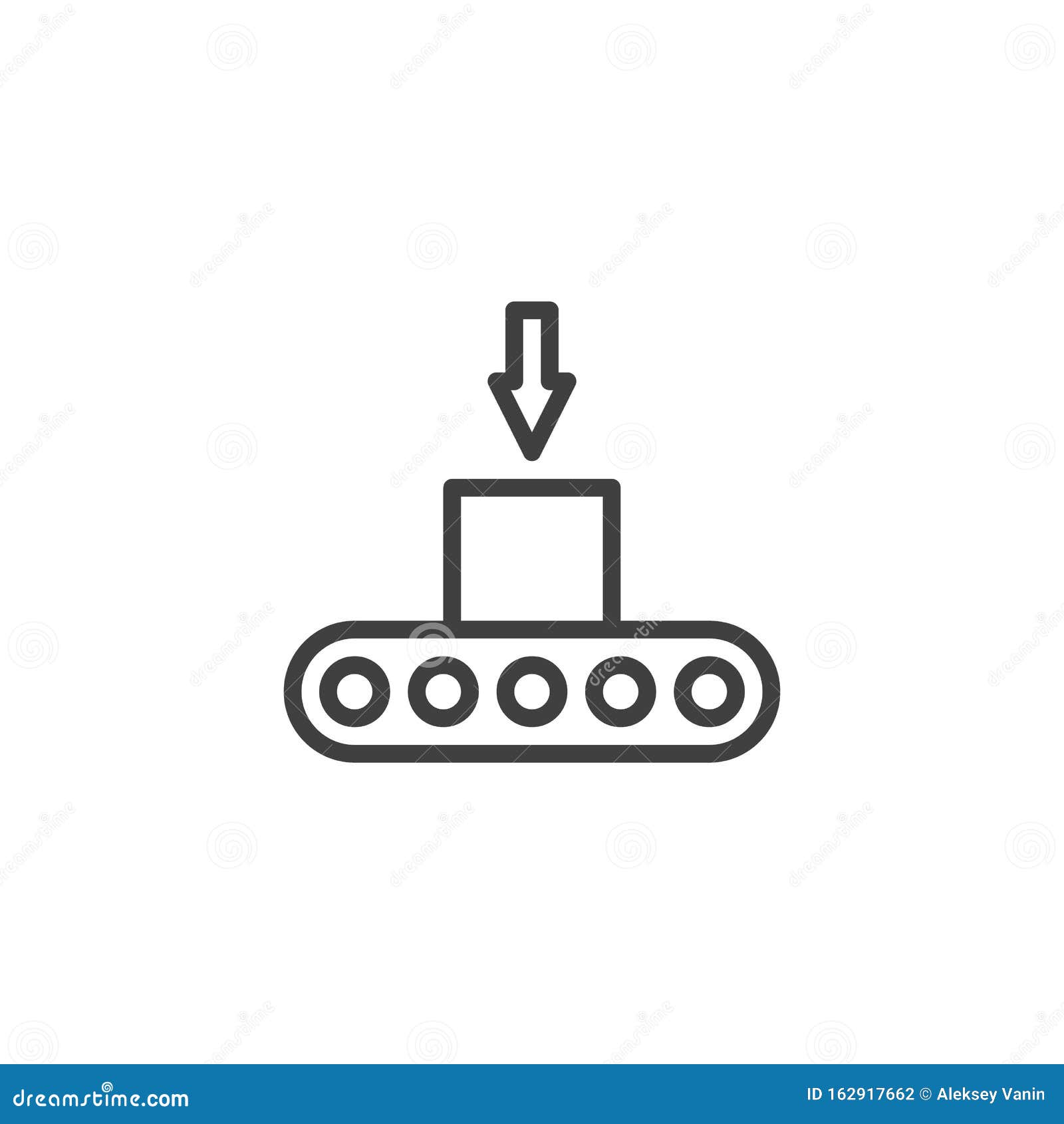 Box Loading on Conveyor Belt Line Icon Stock Vector - Illustration of ...