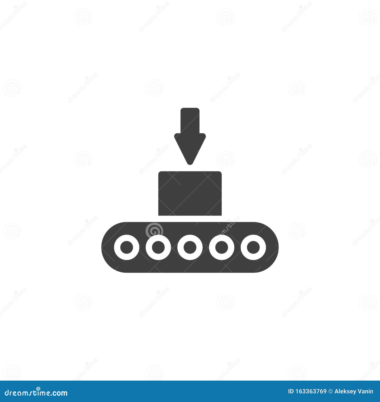 Box Loading on Conveyor Belt Vector Icon Stock Vector - Illustration of ...