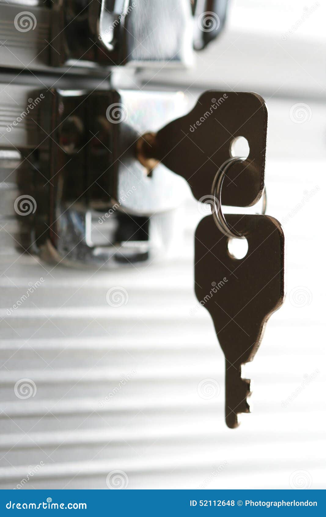 Box with lock - close-up stock photo. Image of gray, packing - 52112648