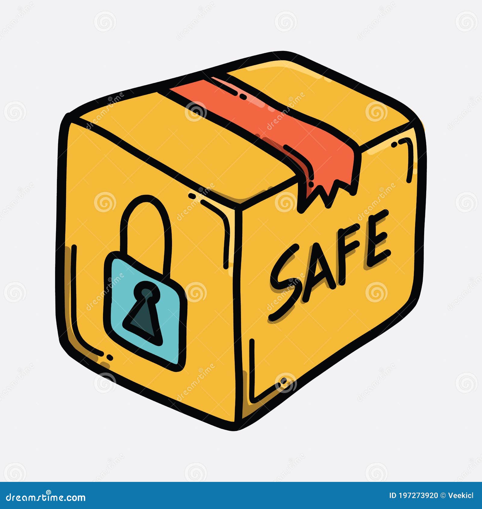 Lock Drawing Vector Illustration | CartoonDealer.com #25099676