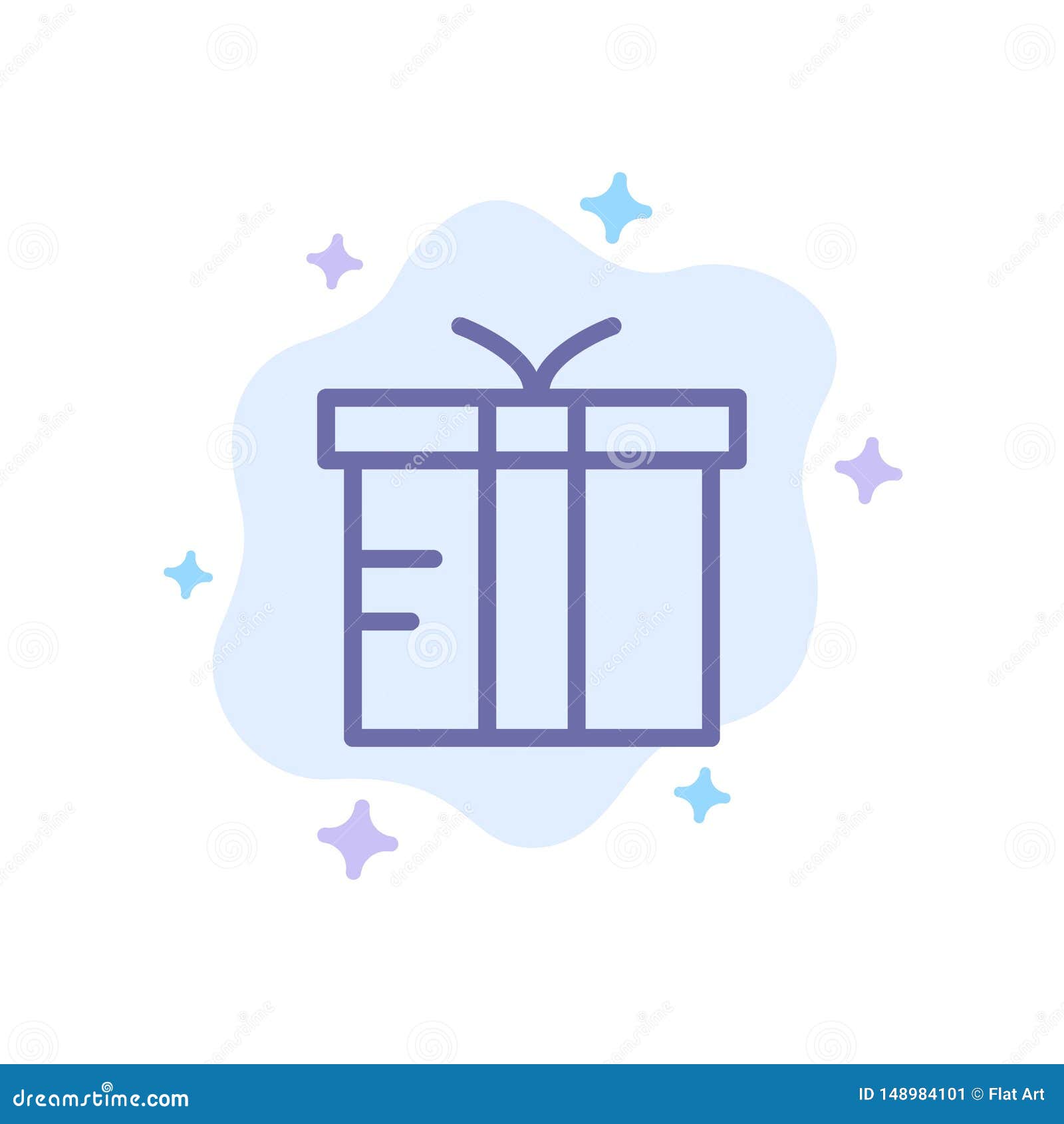 Box, Logistic, Gift, Global Blue Icon on Abstract Cloud Background ...