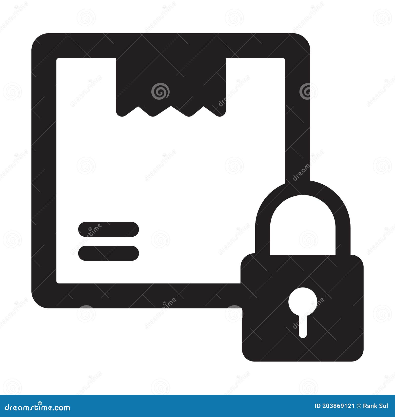 Box, Logistic Security, Lock, Secure Fully Editable Vector Icon Stock ...