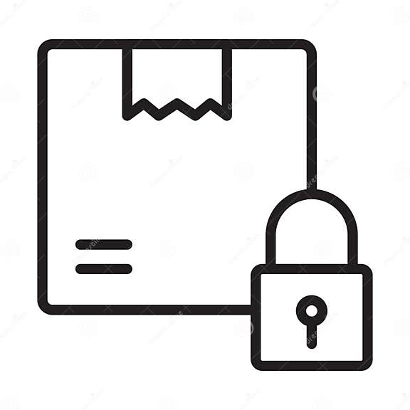 Box, Logistic Security, Lock, Secure Fully Editable Vector Icon Stock ...