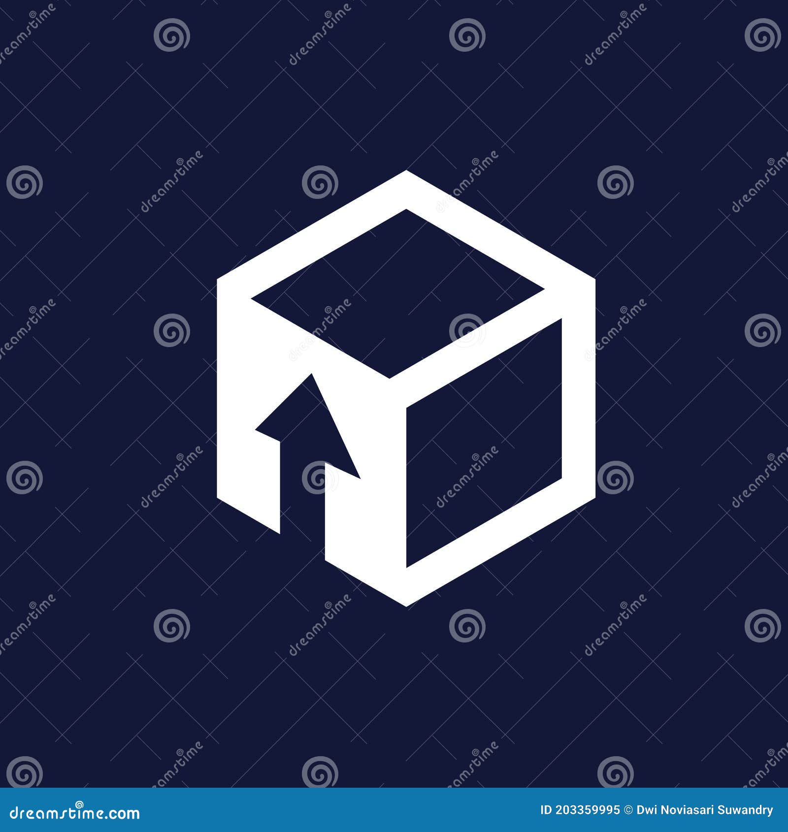 Box Logo with Shipping Arrow Concept Stock Vector - Illustration of ...