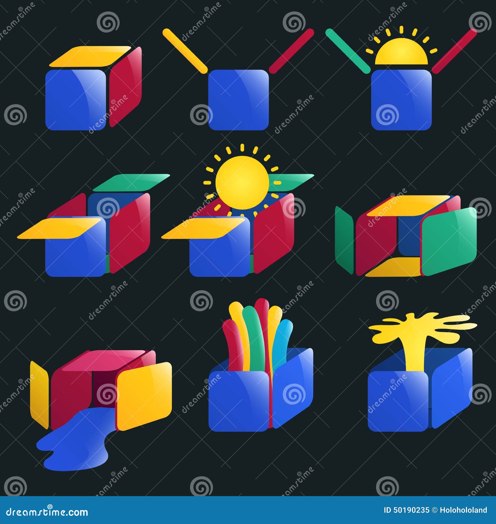 Box logos stock vector. Illustration of button, flow - 50190235