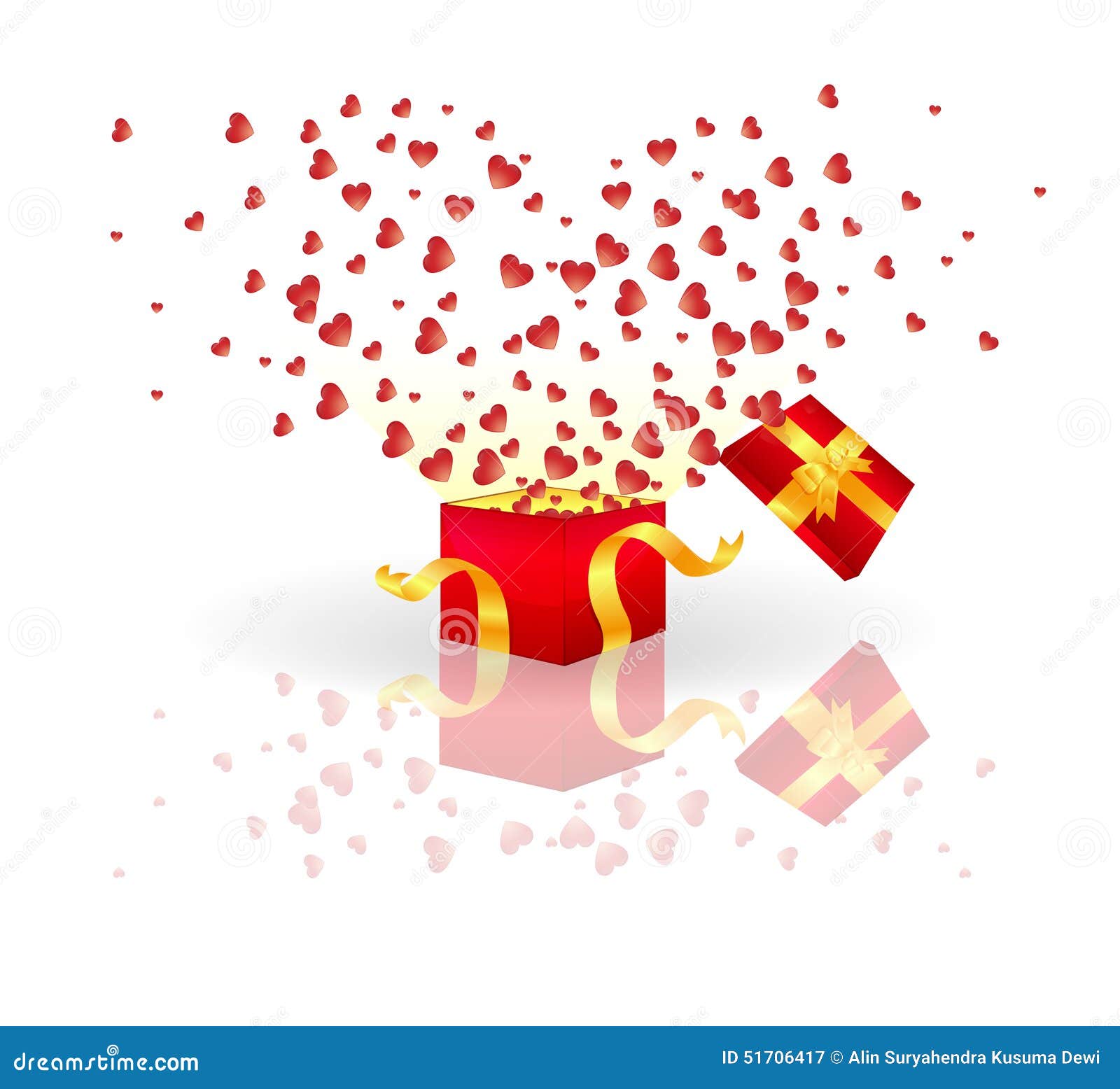 BOx of love stock vector. Illustration of heart, balloon - 51706417