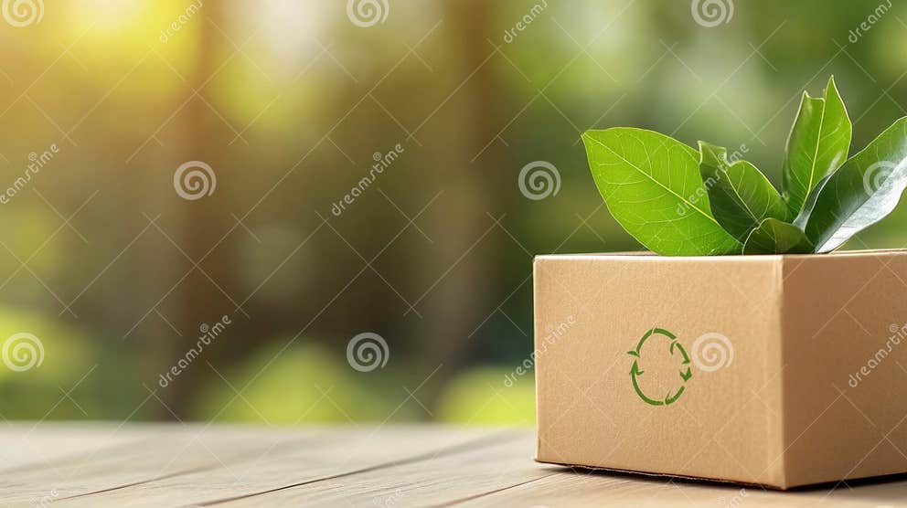 A Box Made of Biodegradable Cardboard, Partially Open Stock Photo ...