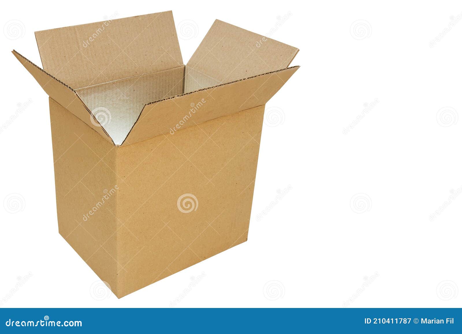 The Box is Made of Cardboard on a White Background. Side View and Top ...