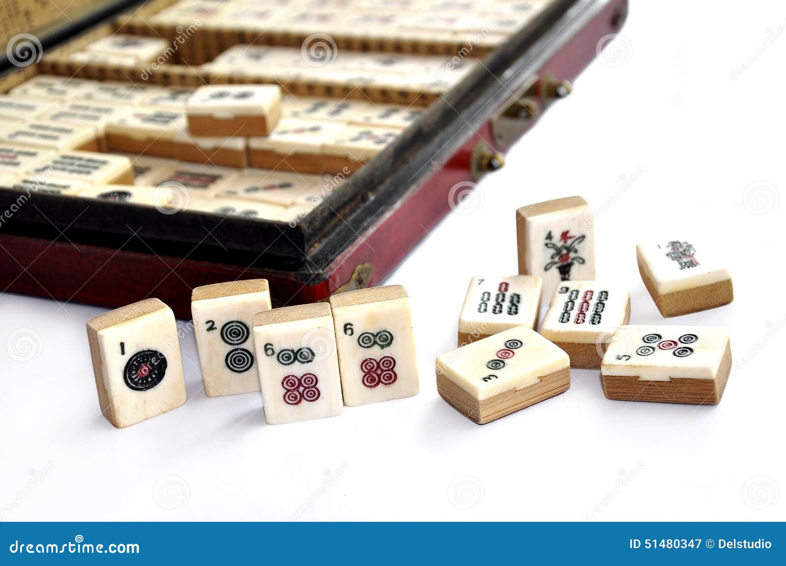 Mahjong Tiles On Green Background Stock Photography | CartoonDealer.com ...