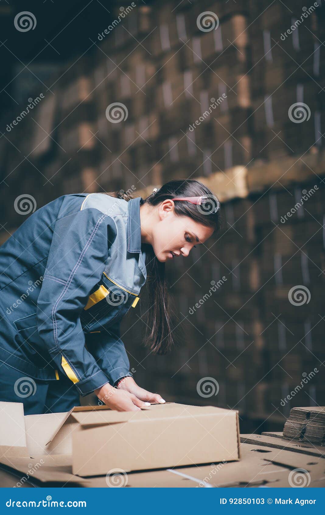Box making at a factory stock image. Image of cheking - 92850103