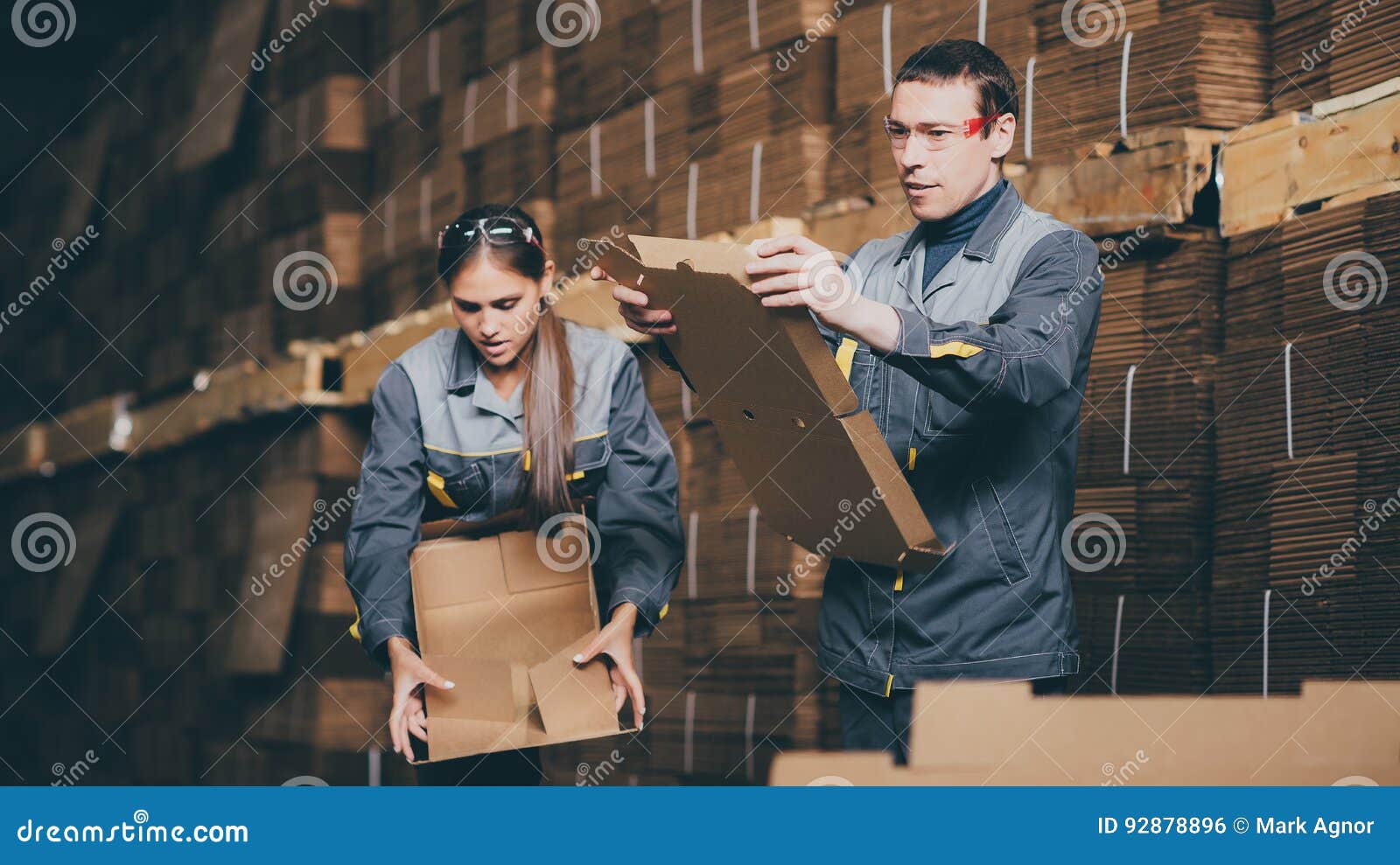 Box making at a factory stock photo. Image of shipment - 92878896