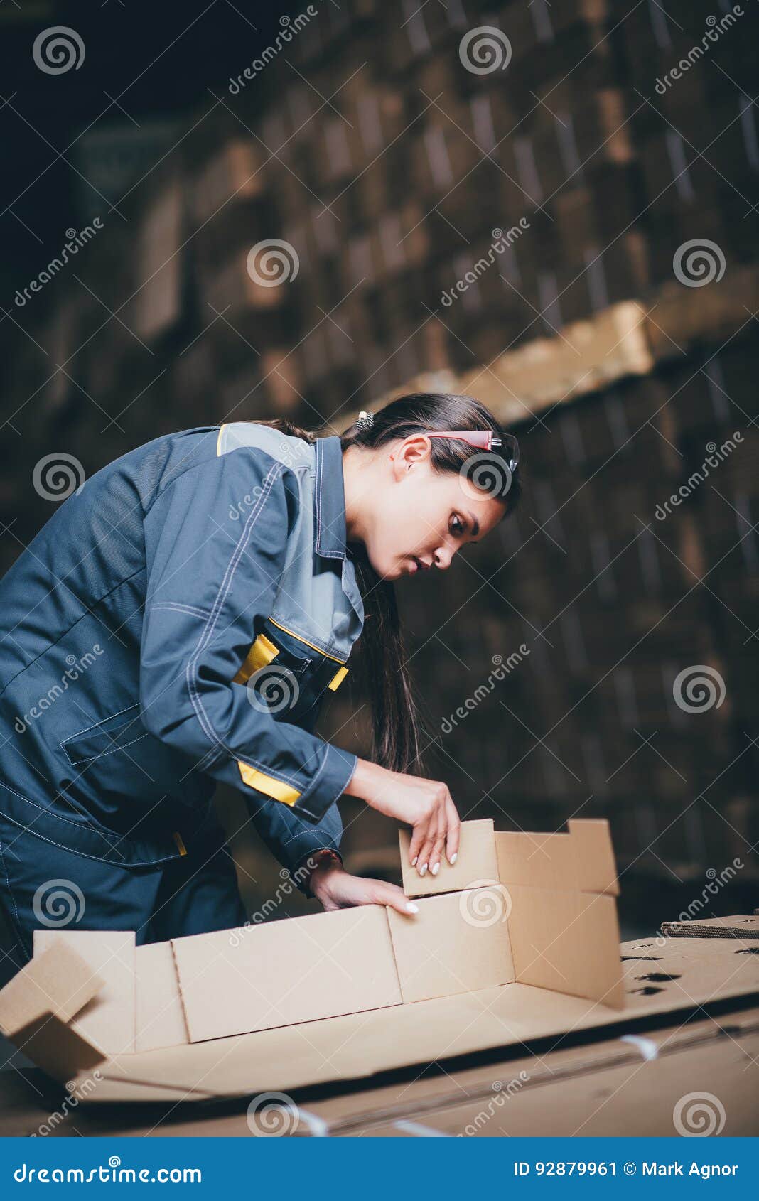 Box making at a factory stock image. Image of cardboard - 92879961