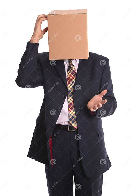 Box Man - Thinking stock photo. Image of businessman, distinguish - 3354750