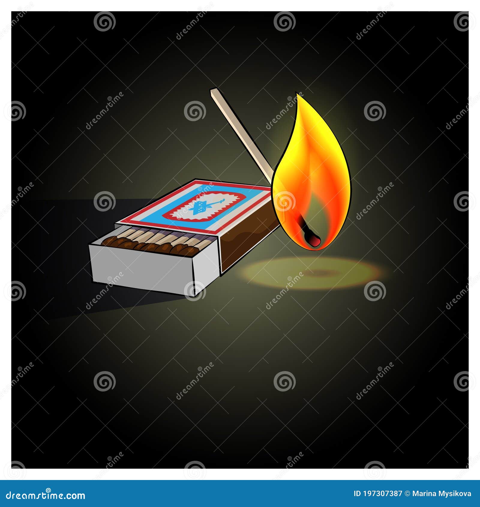 A Box of Matches and a Fire Stock Vector - Illustration of sulphur ...