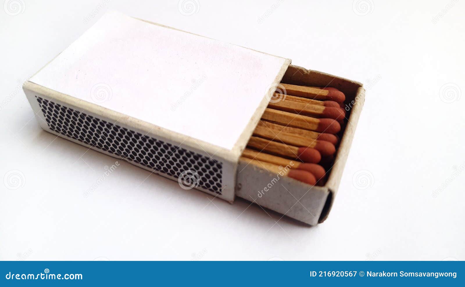Box of Matches Isolated on White Background. Stock Image - Image of ...