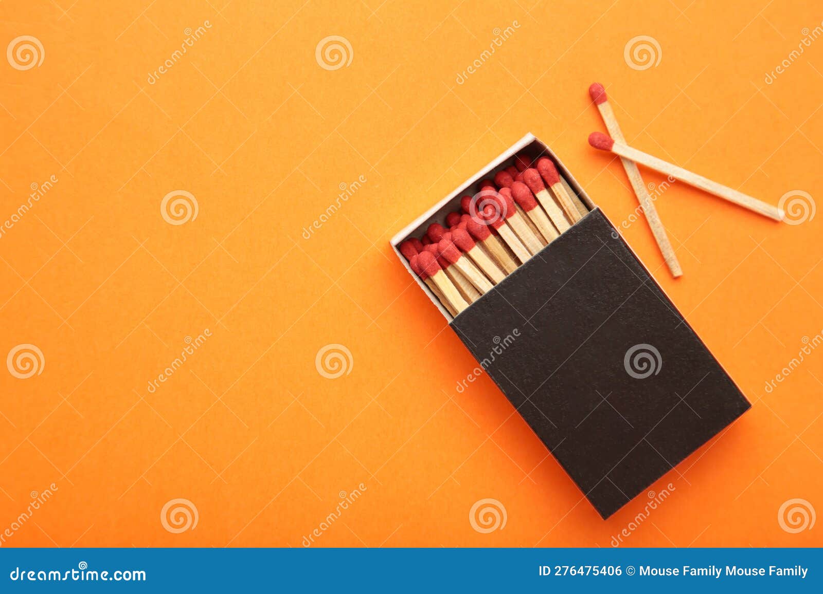 Box of Matches with Matches on Orange Background Stock Photo - Image of ...