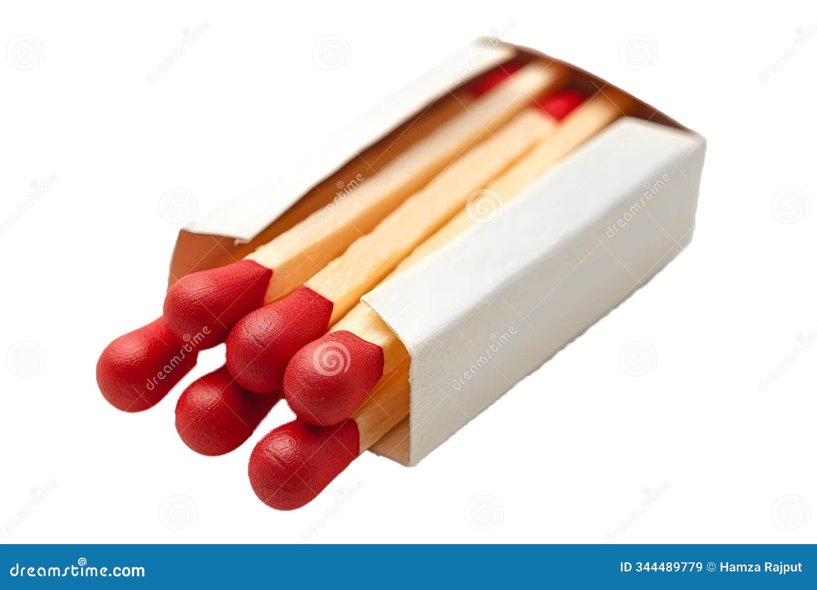 Box of Matches with the Red Heads, Isolated on White Background Stock ...