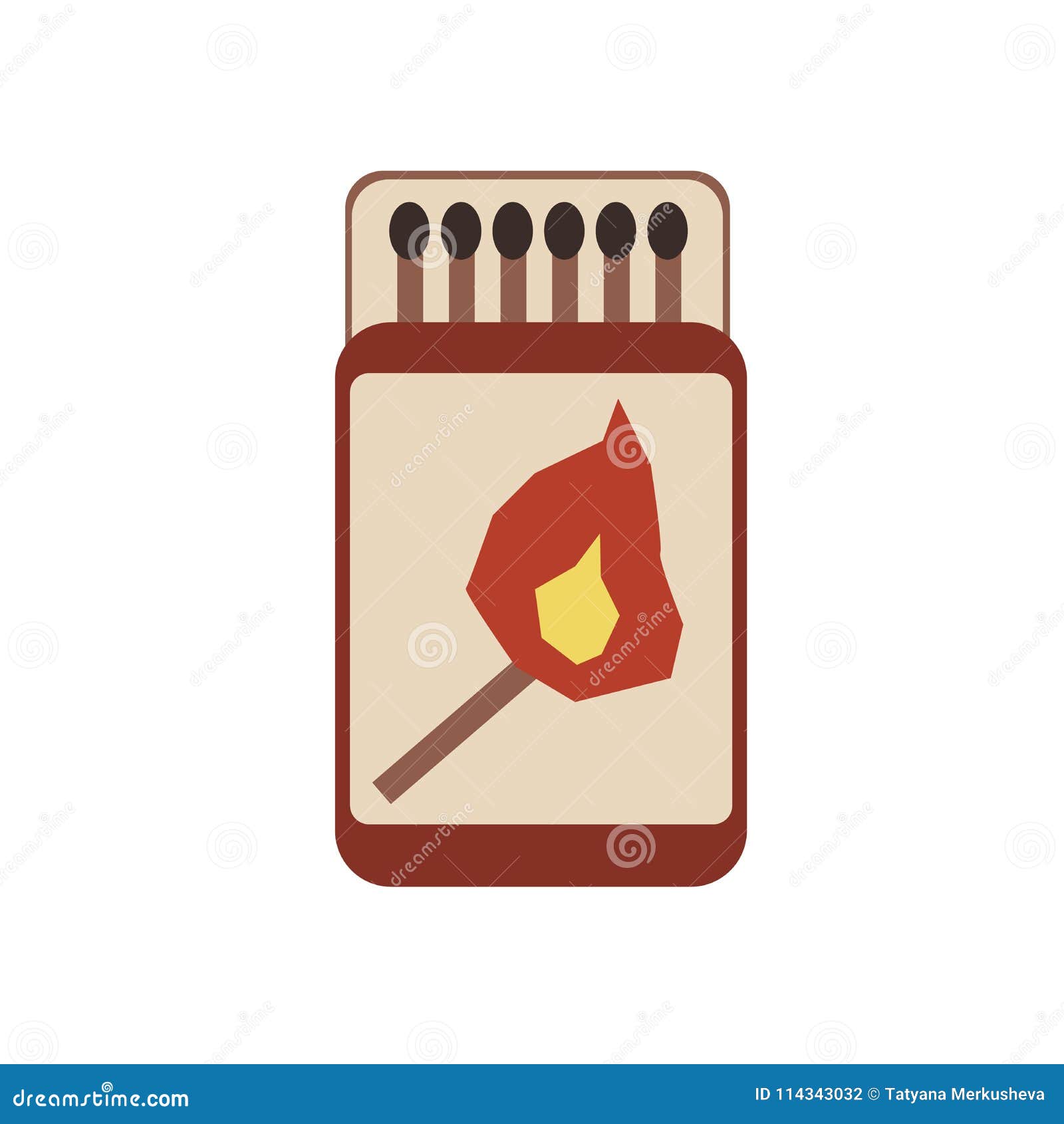 Box of Matches. Vector Illustration Isolated on White Background. Stock ...