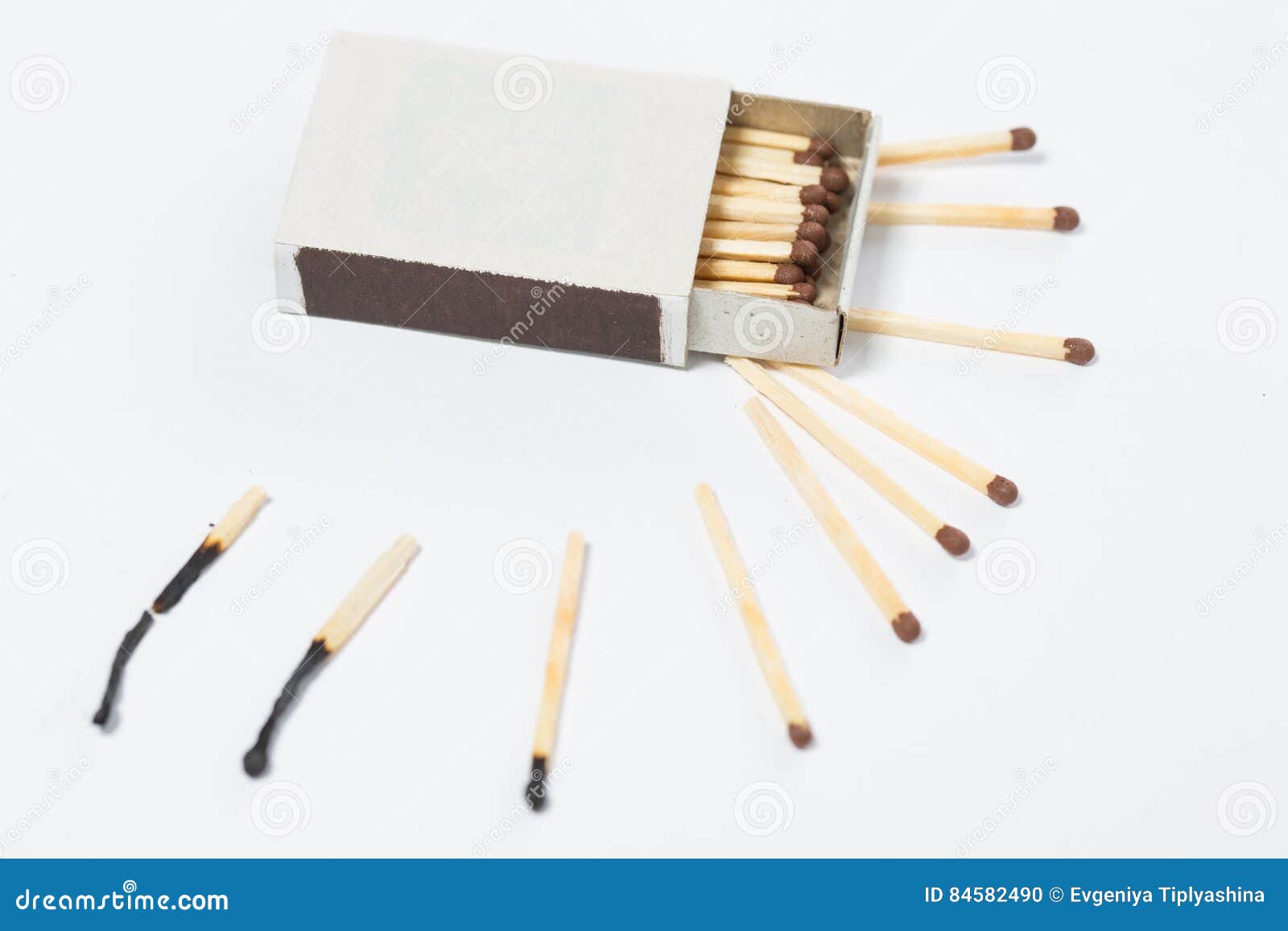 Box of matches on a white stock photo. Image of blank - 84582490