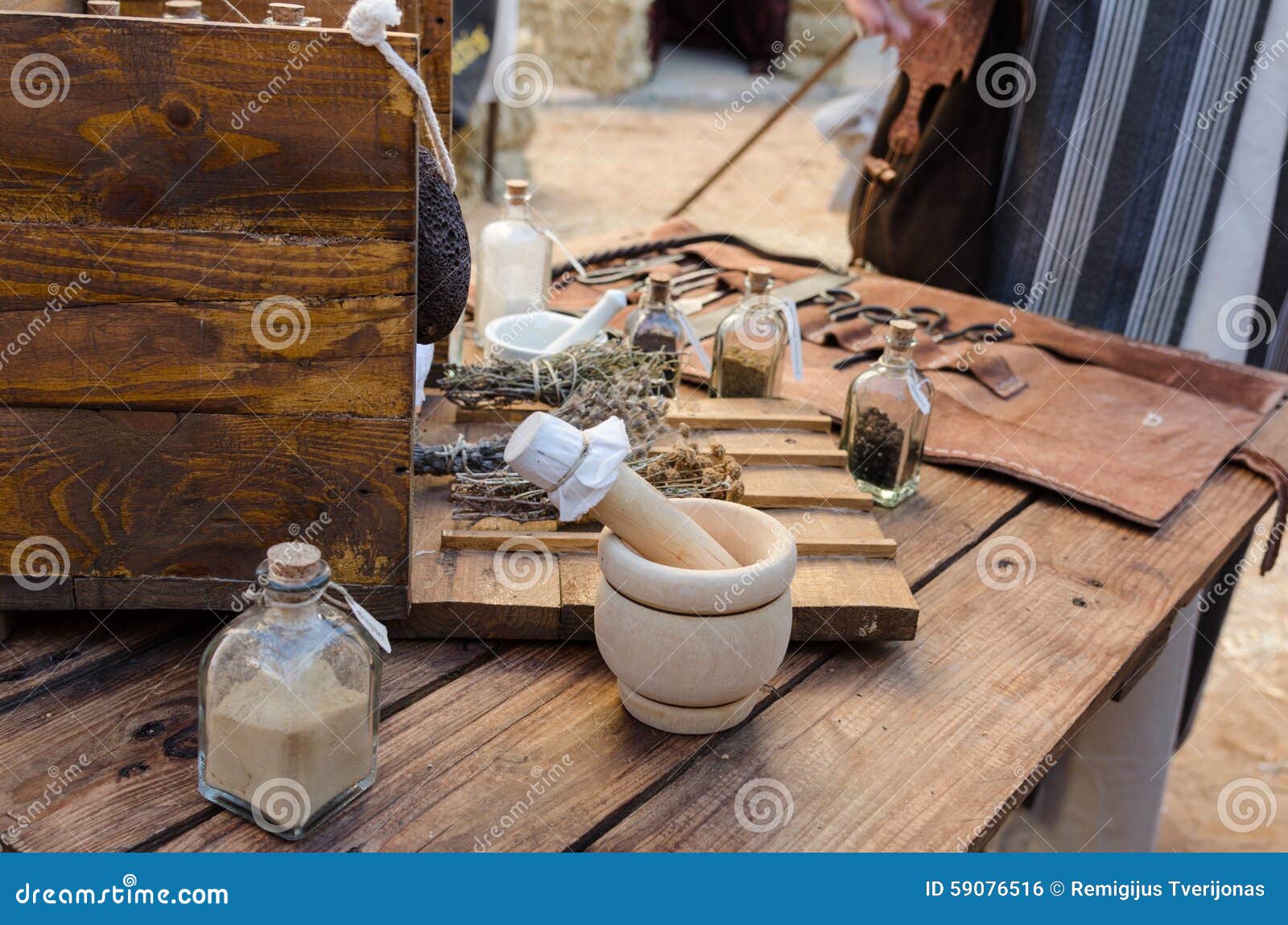 Medieval Medical Surgery Tools Wrapped In Leather Stock Photography ...