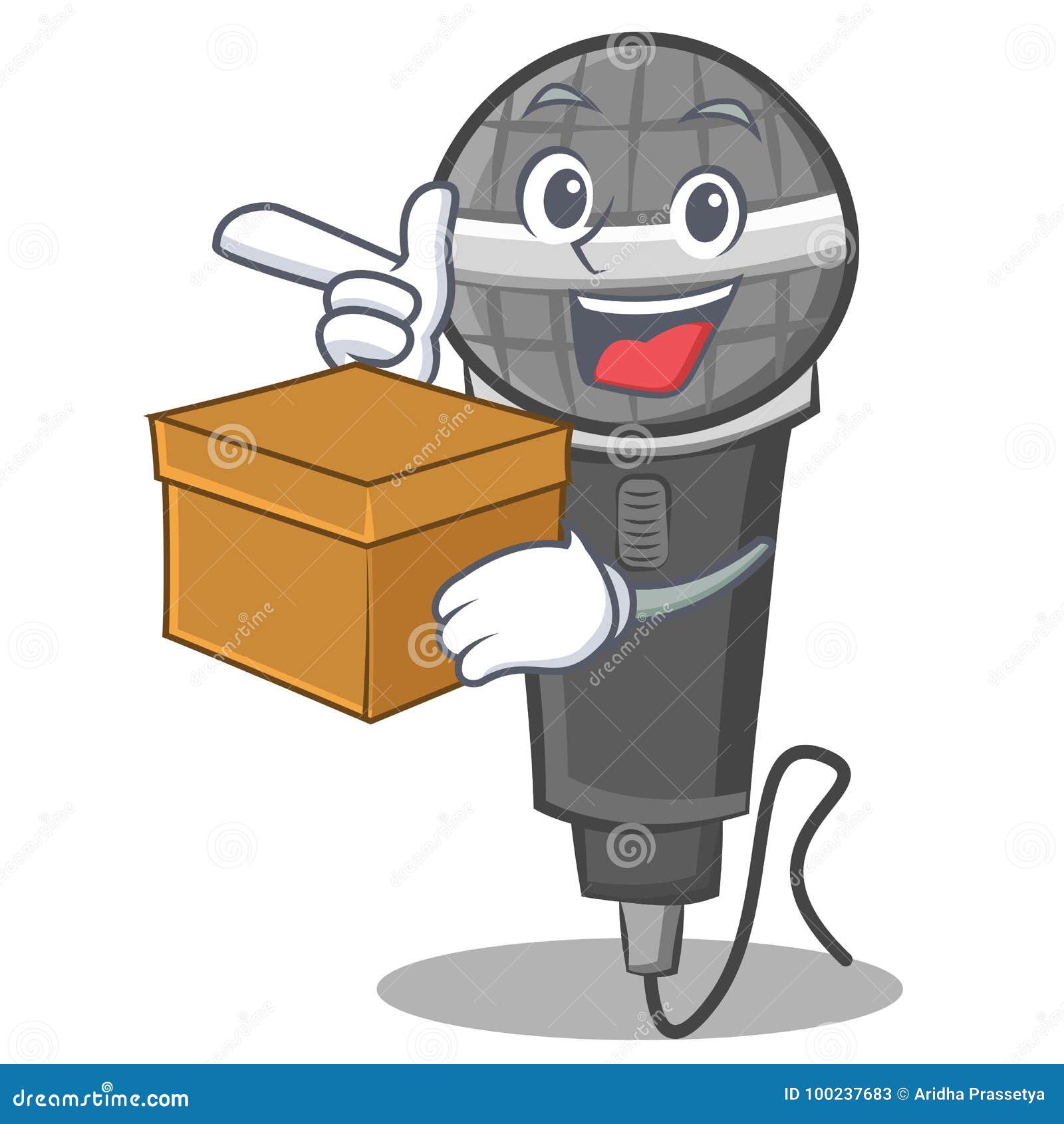 With Box Microphone Cartoon Character Design Stock Vector ...