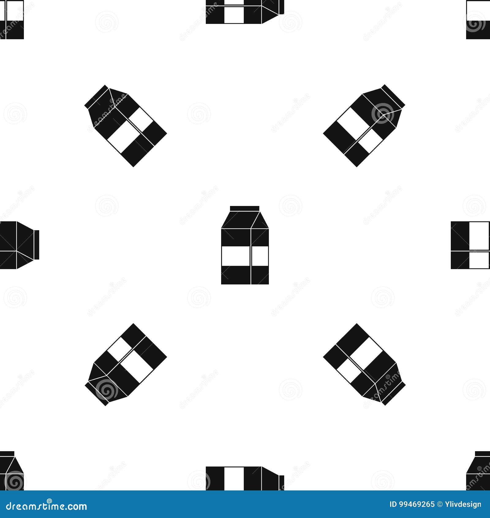 Box of Milk Pattern Seamless Black Stock Vector - Illustration of ...