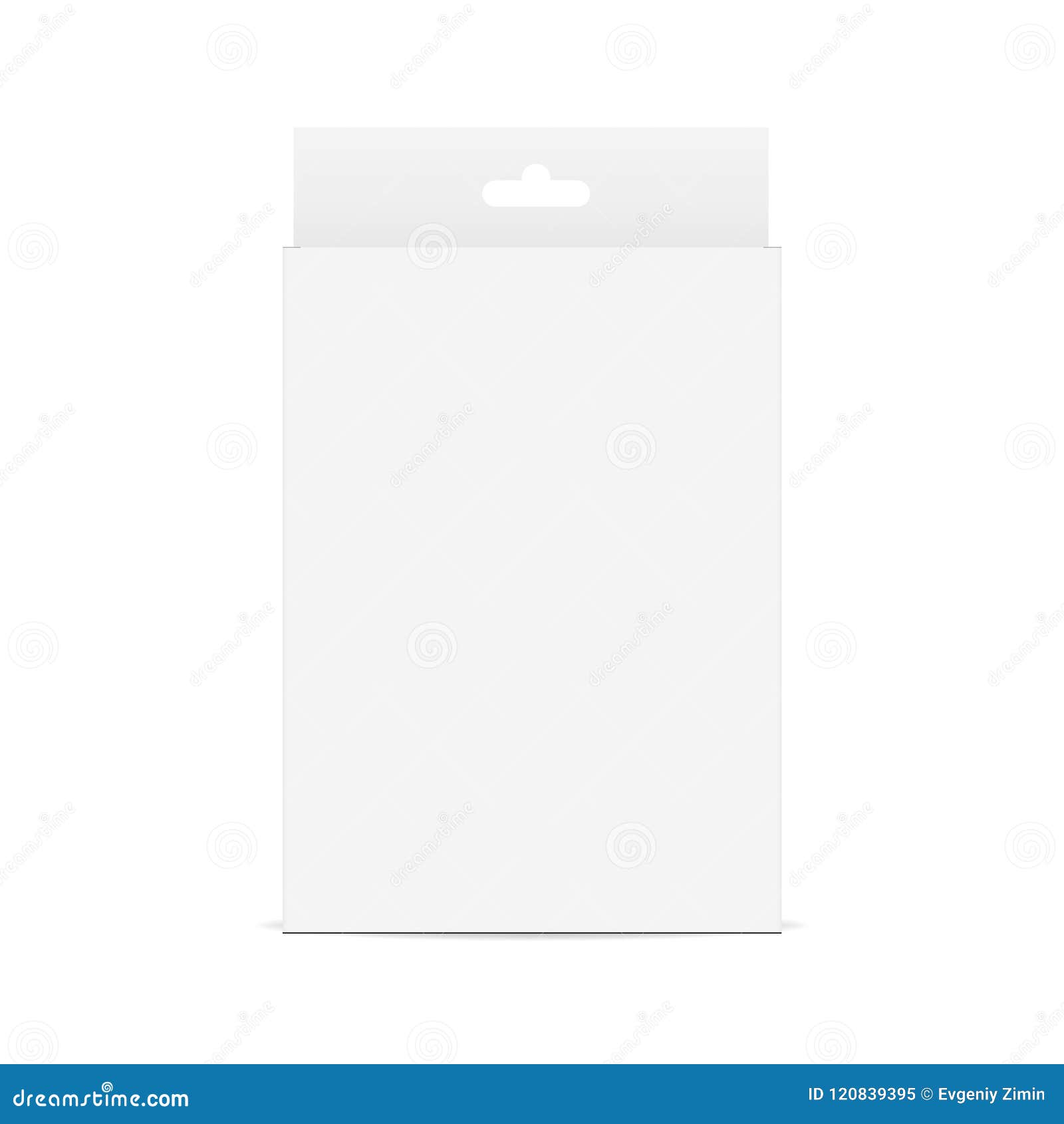 Box Mock Up with Hanger - Front View Stock Vector - Illustration of ...