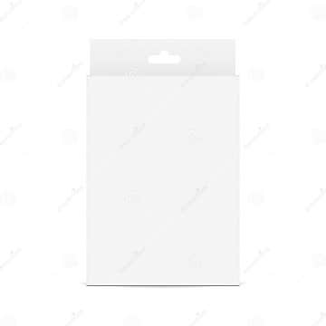 Box Mock Up with Hanger - Front View Stock Vector - Illustration of ...