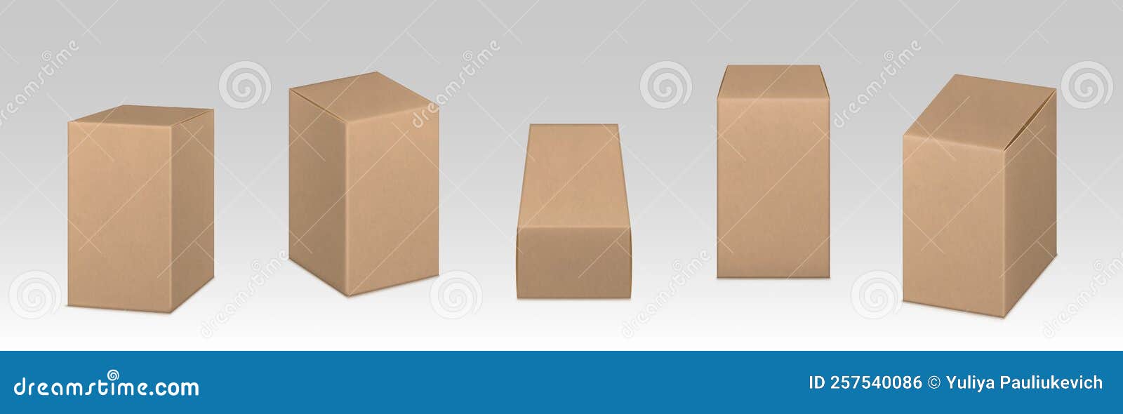 Box Mockup, Craft Eco Package, Brown Containers Stock Vector ...