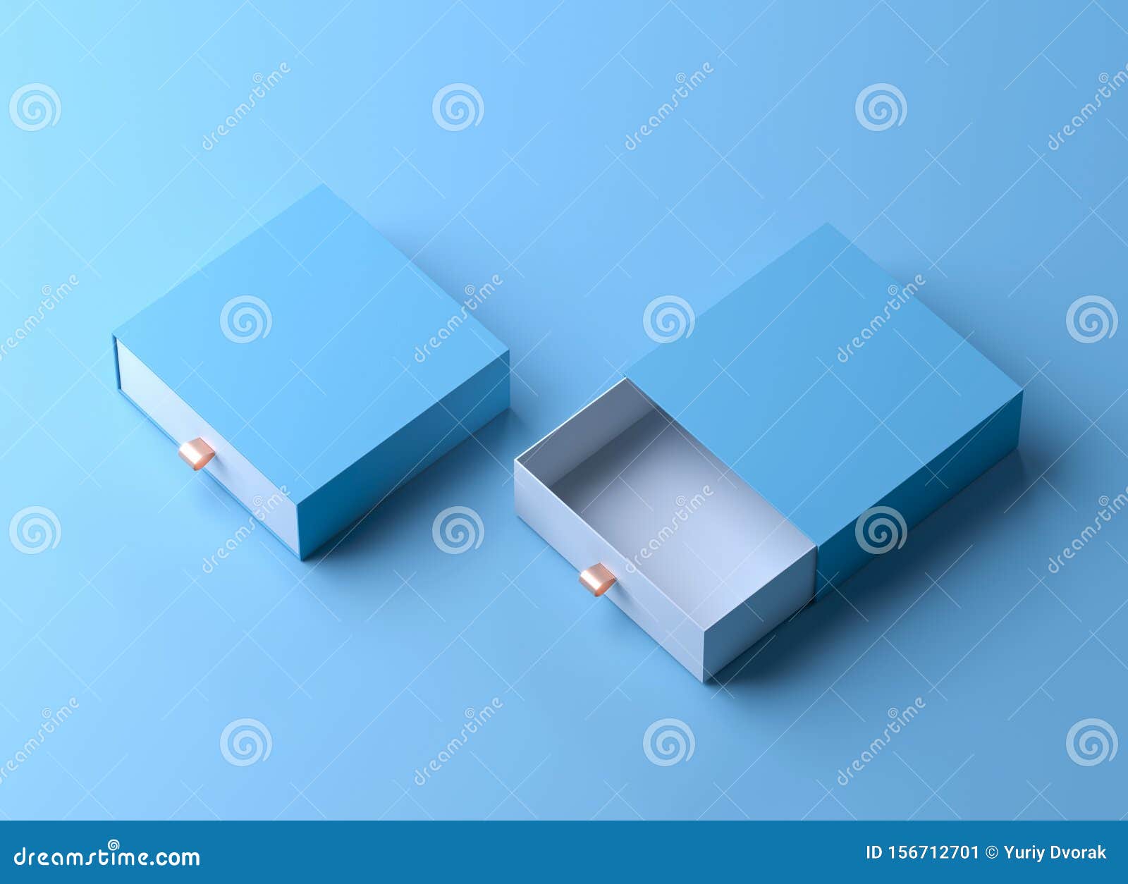 Box Mockup. Elegant Blue Branding Mockup with Two Blank Boxes. Luxury ...