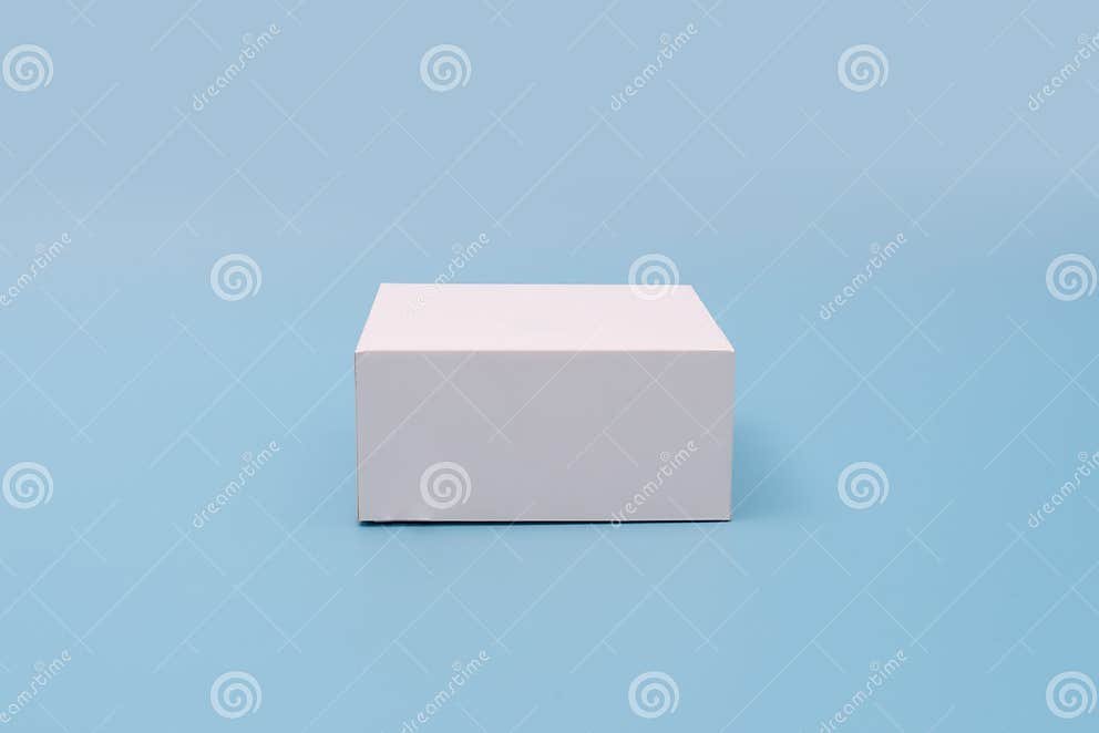 Box mockup set on blue stock image. Image of design - 169728113