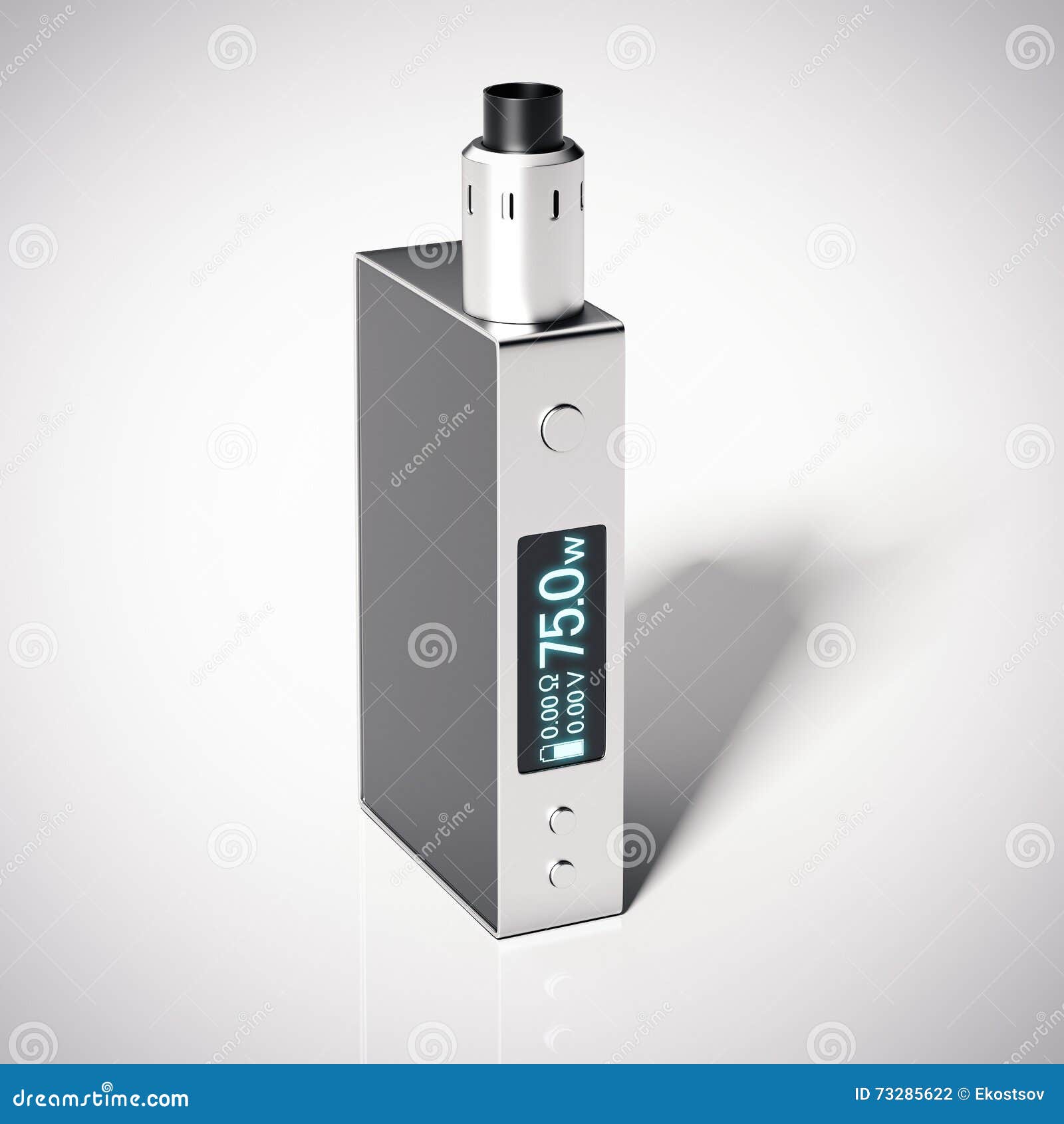 Box Mod E-cigarette with Rebuildable Dripping Atomizer. 3d Rendering ...