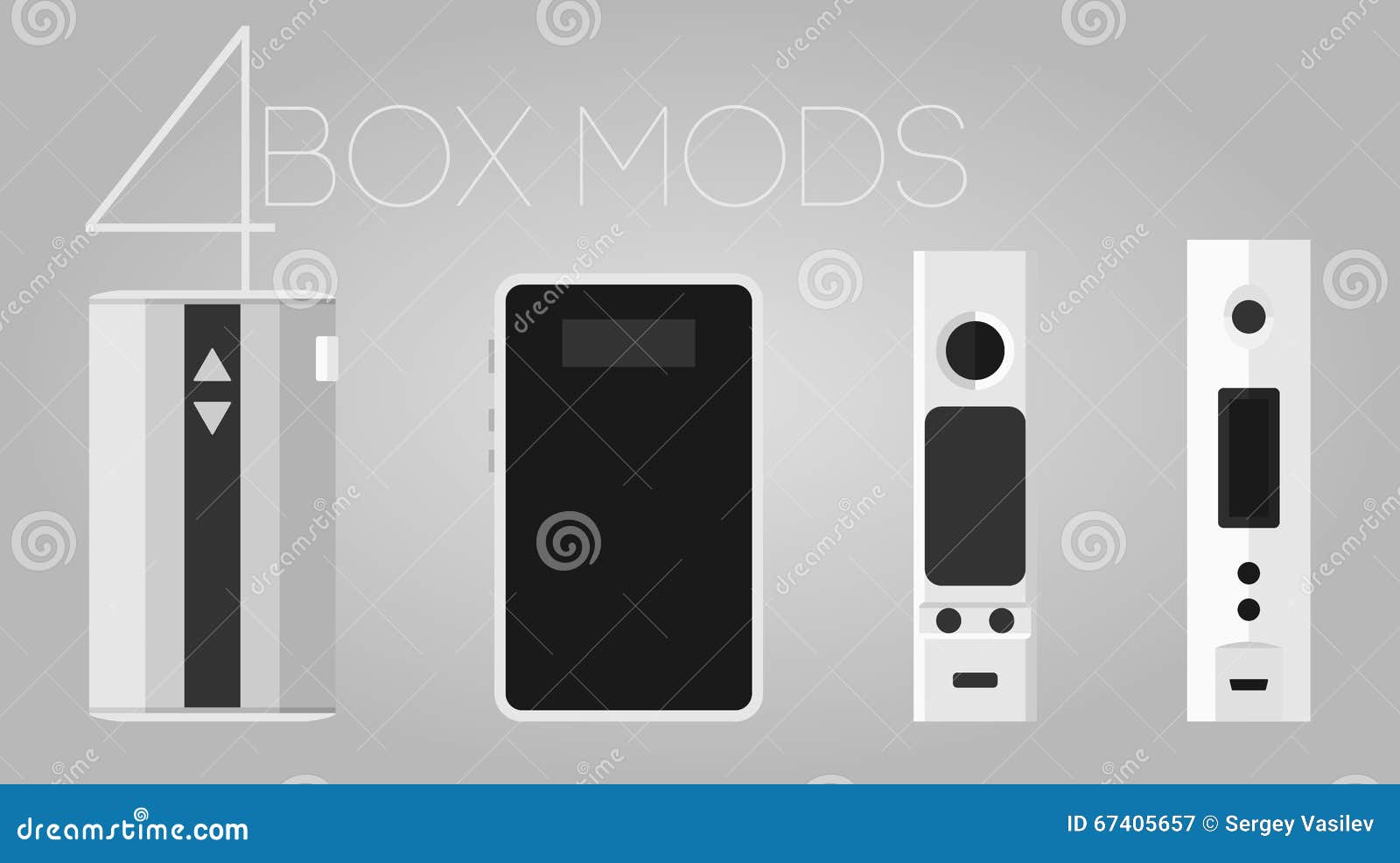 4 box mods set stock illustration. Illustration of steel - 67405657