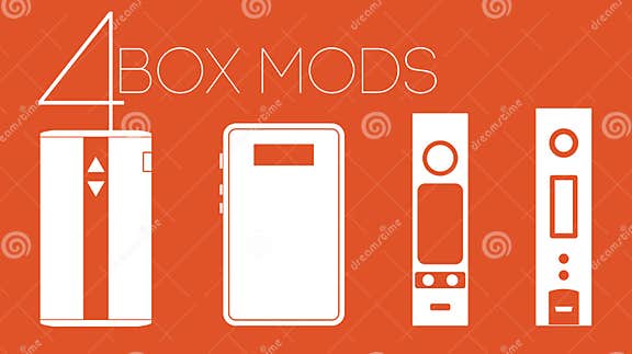 4 box mods set stock vector. Illustration of ecig, black - 67321980
