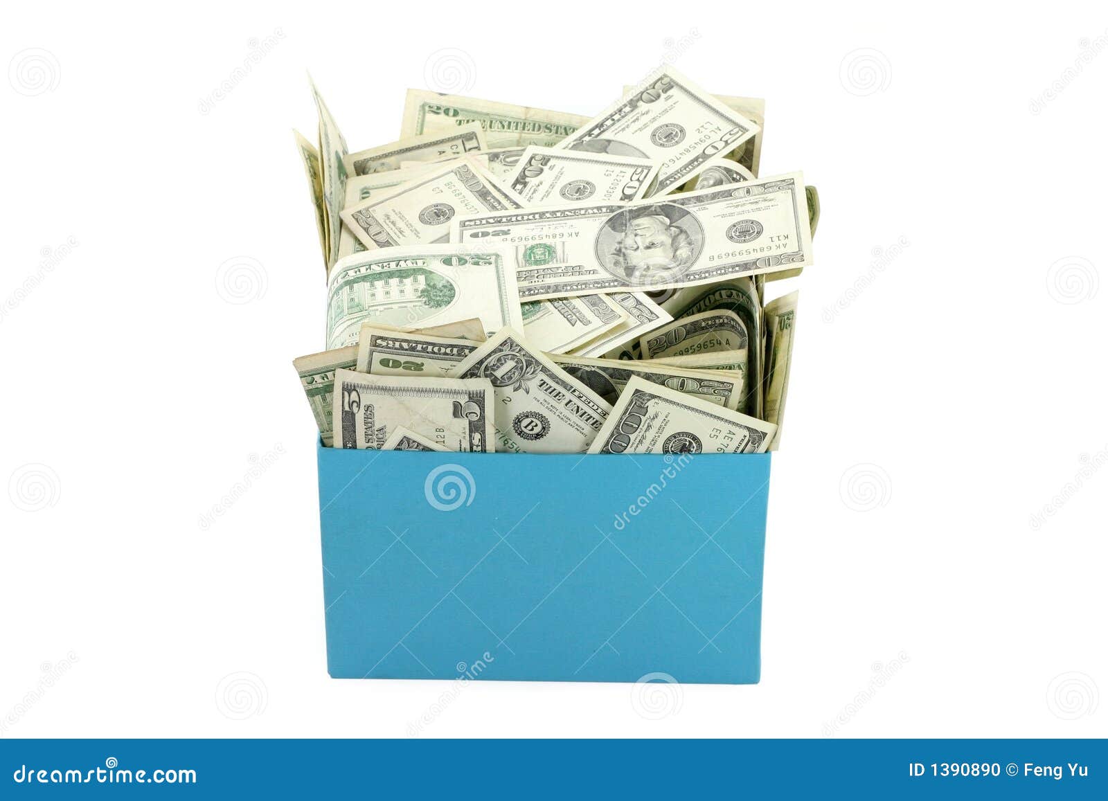 A box of money stock photo. Image of financial, celebrate - 1390890