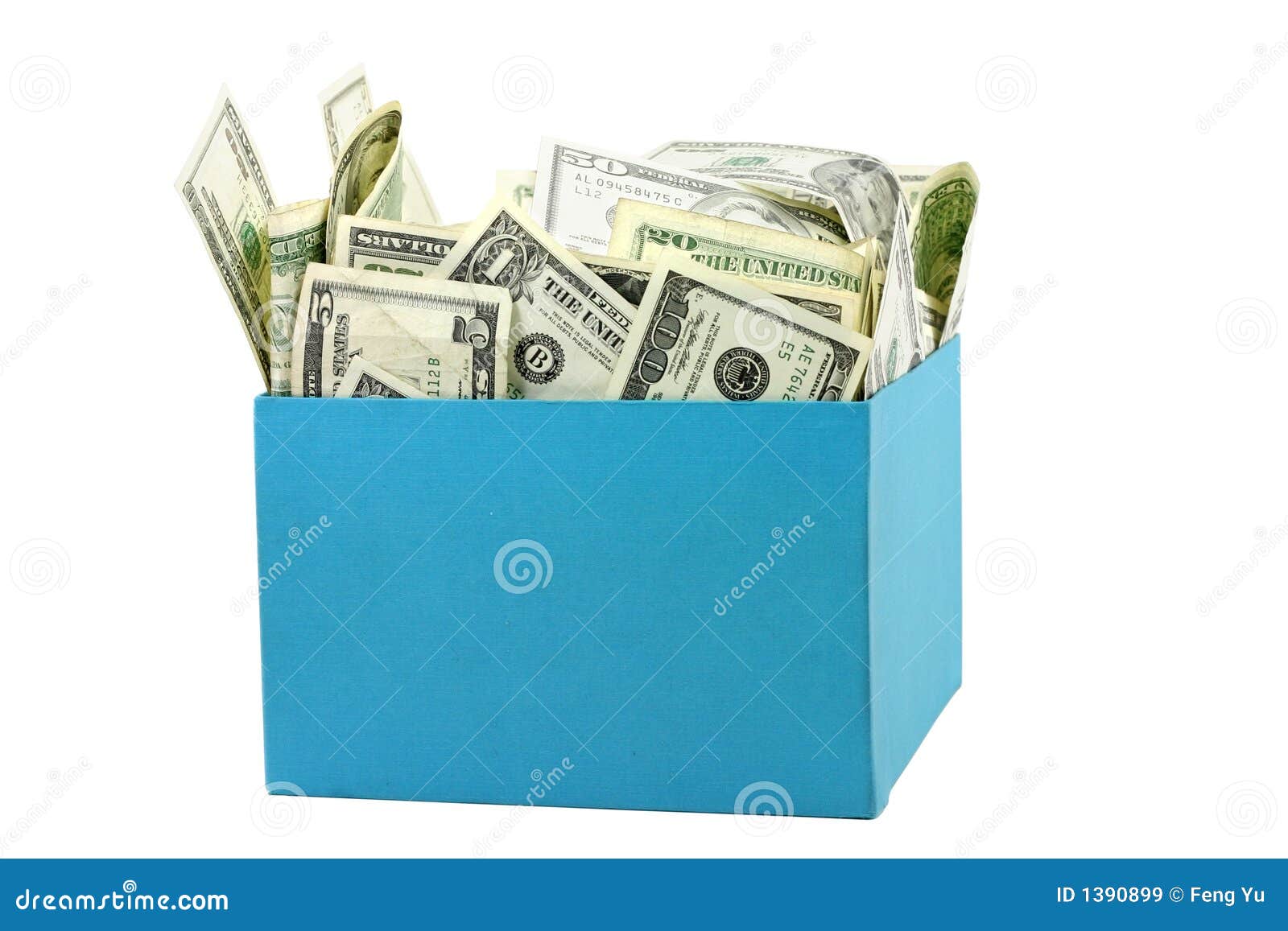A box of money stock image. Image of cash, dollar, present - 1390899