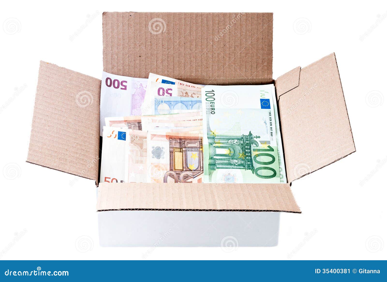 Box with money stock image. Image of banknote, bank, buying - 35400381