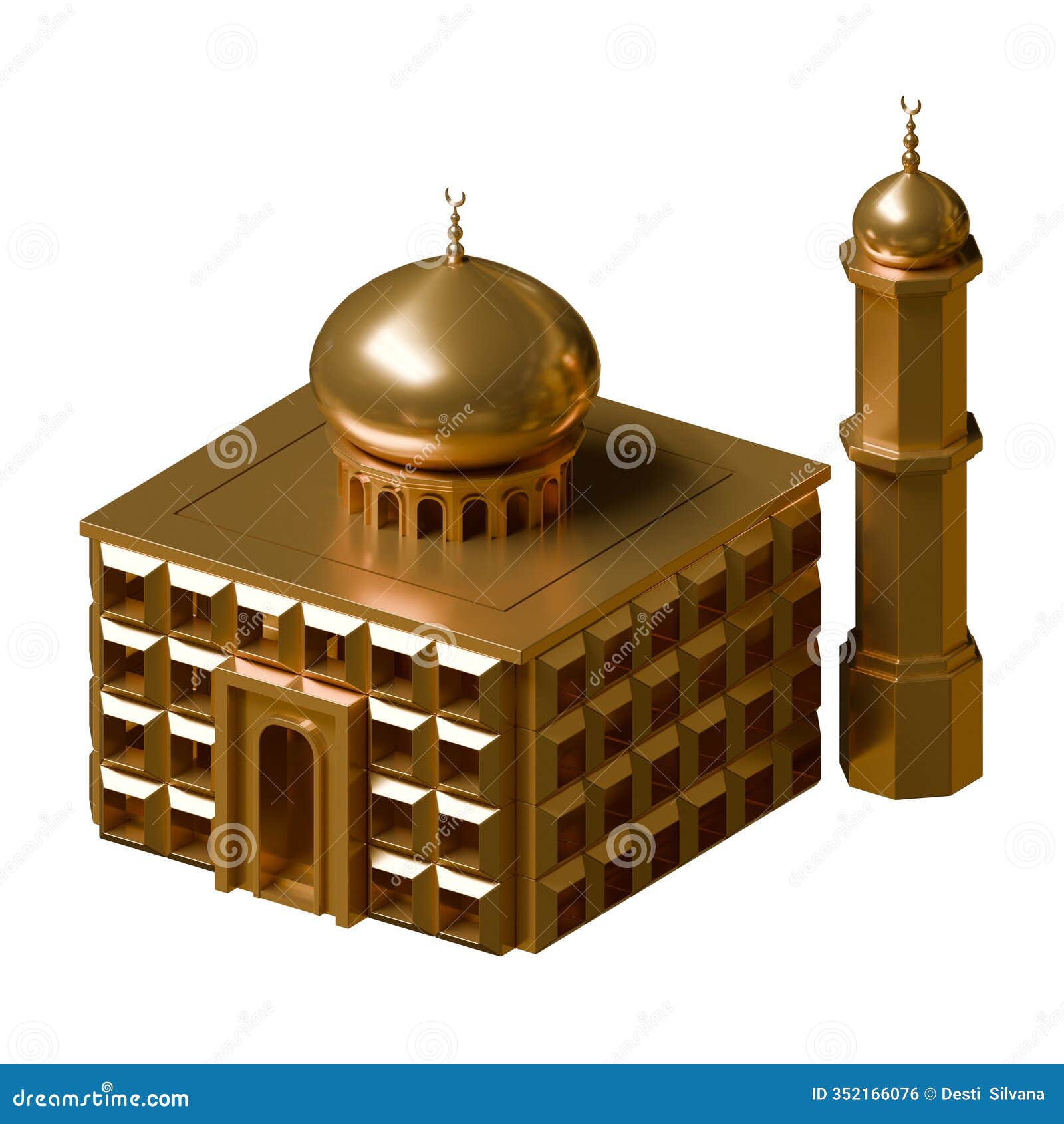 Box Mosque 3D Render Design Element Top Side View Stock Illustration ...
