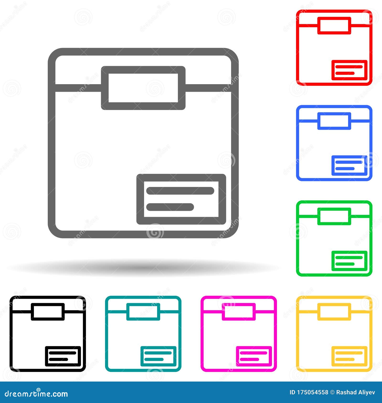 Box Multi Color Style Icon. Simple Thin Line, Outline Vector of Web ...