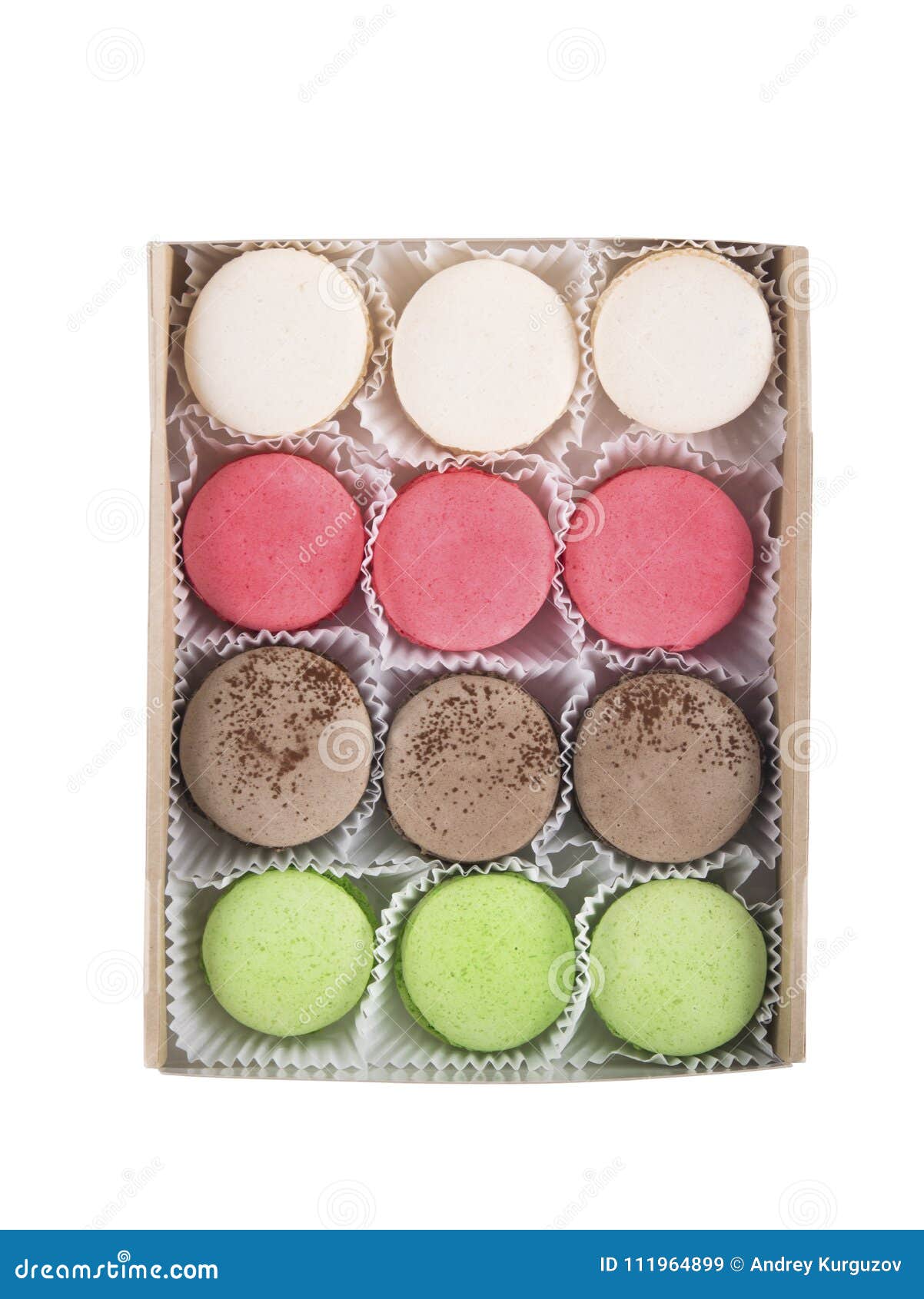 Box of Multi-colored Cookies Isolated on White Stock Image - Image of ...