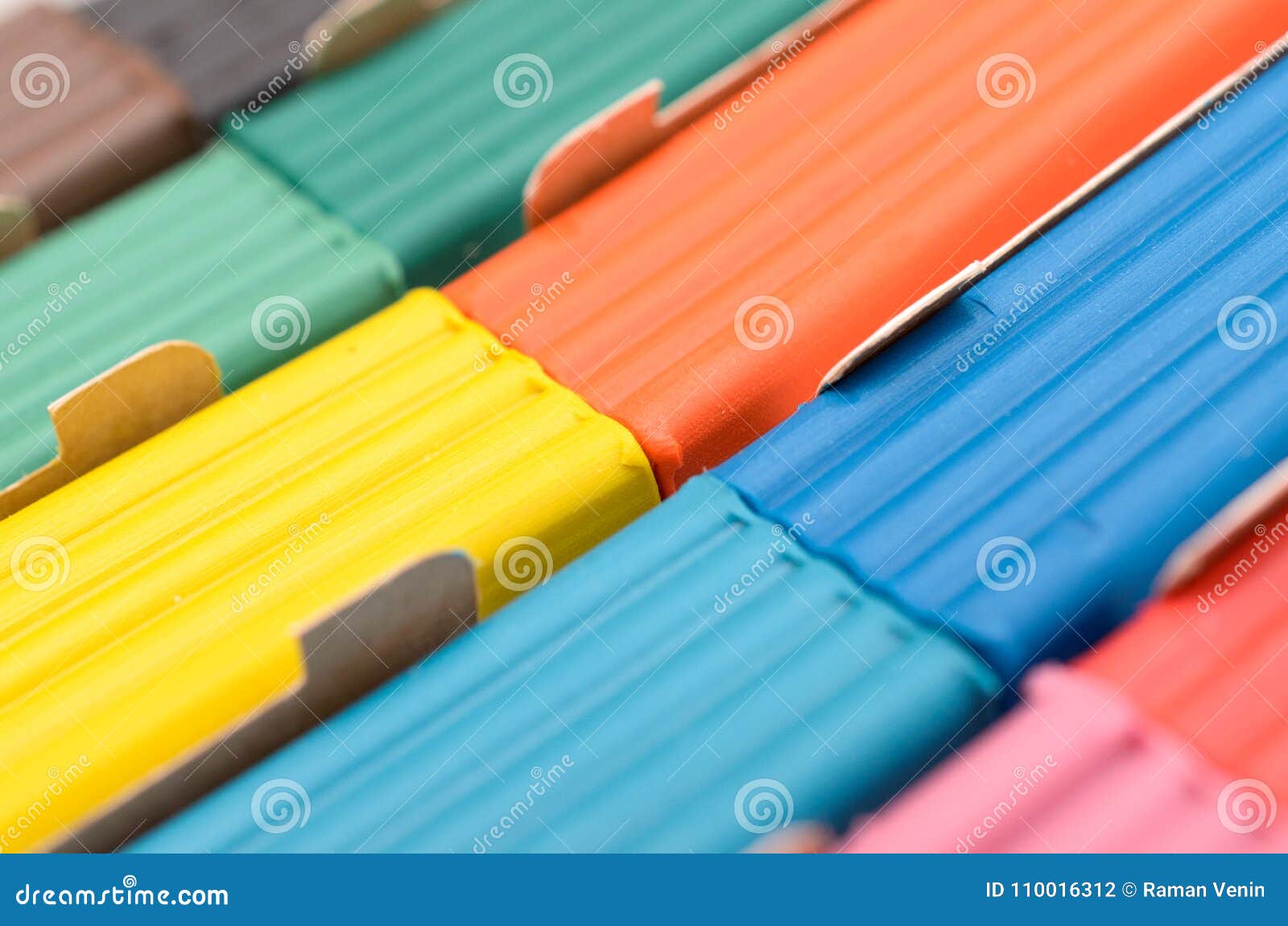 A Box with a Multi-colored Plasticine of Elongated Shape. Stock Photo ...