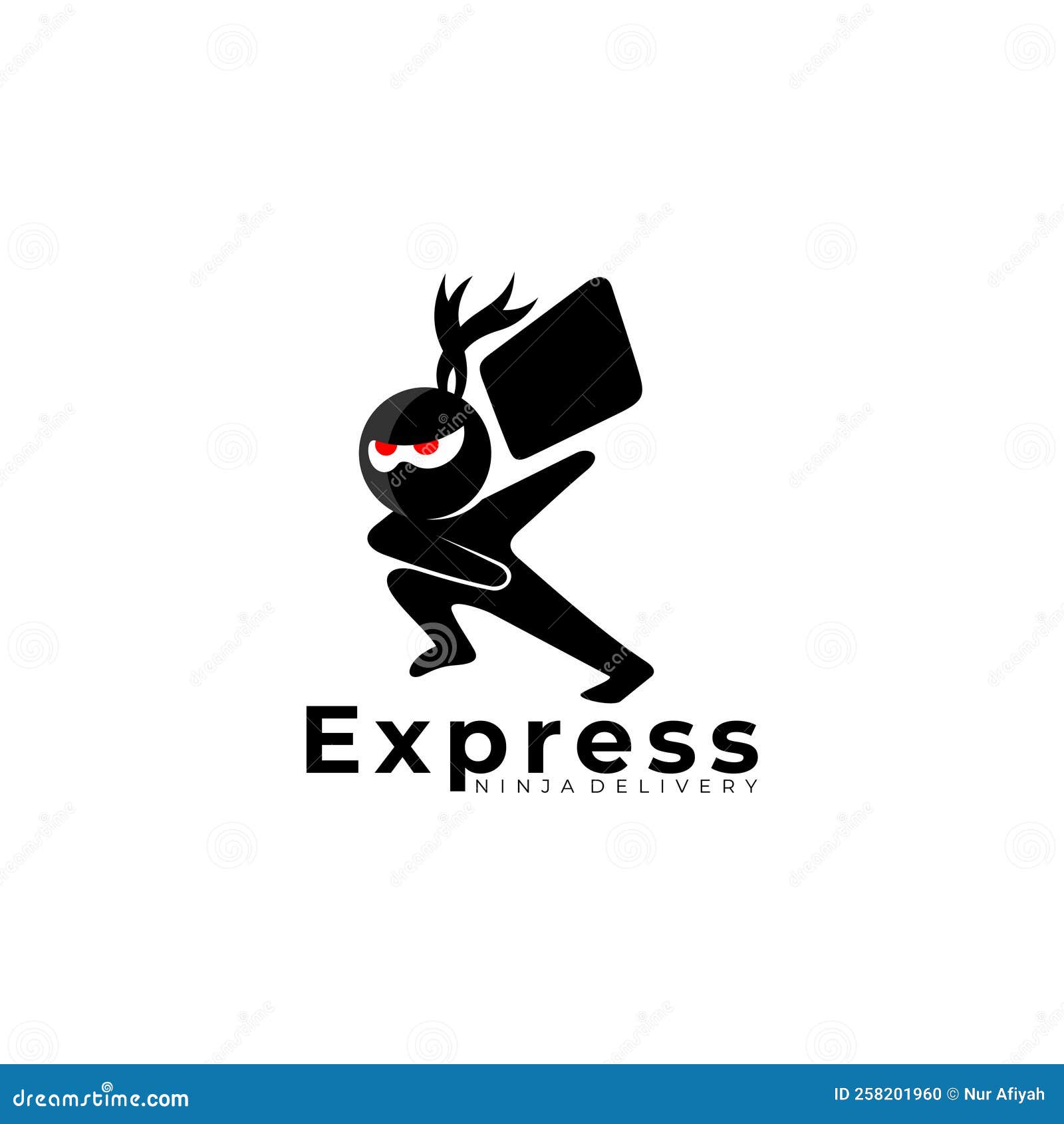 Box Ninja Logo Icon Design Stock Vector, Ninja Logo with Fast Stock ...