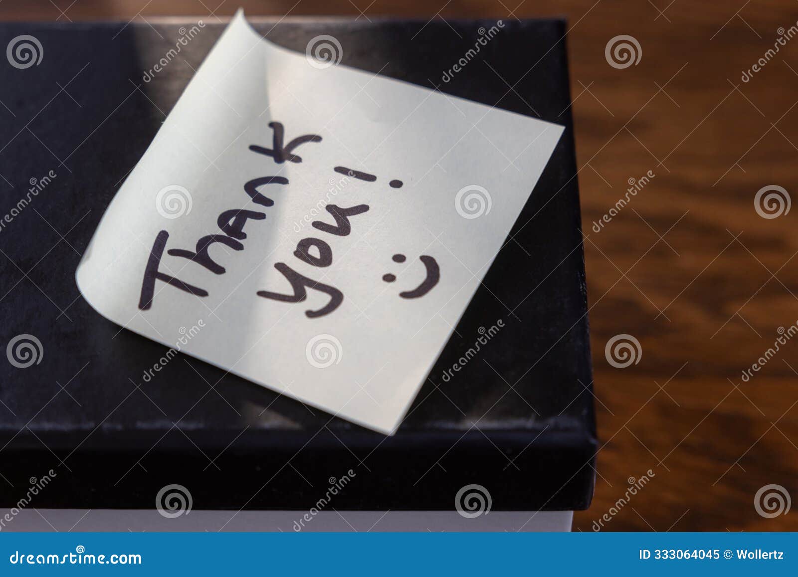 A Box with a Note that Says "Thank You" Written on it Stock Image ...