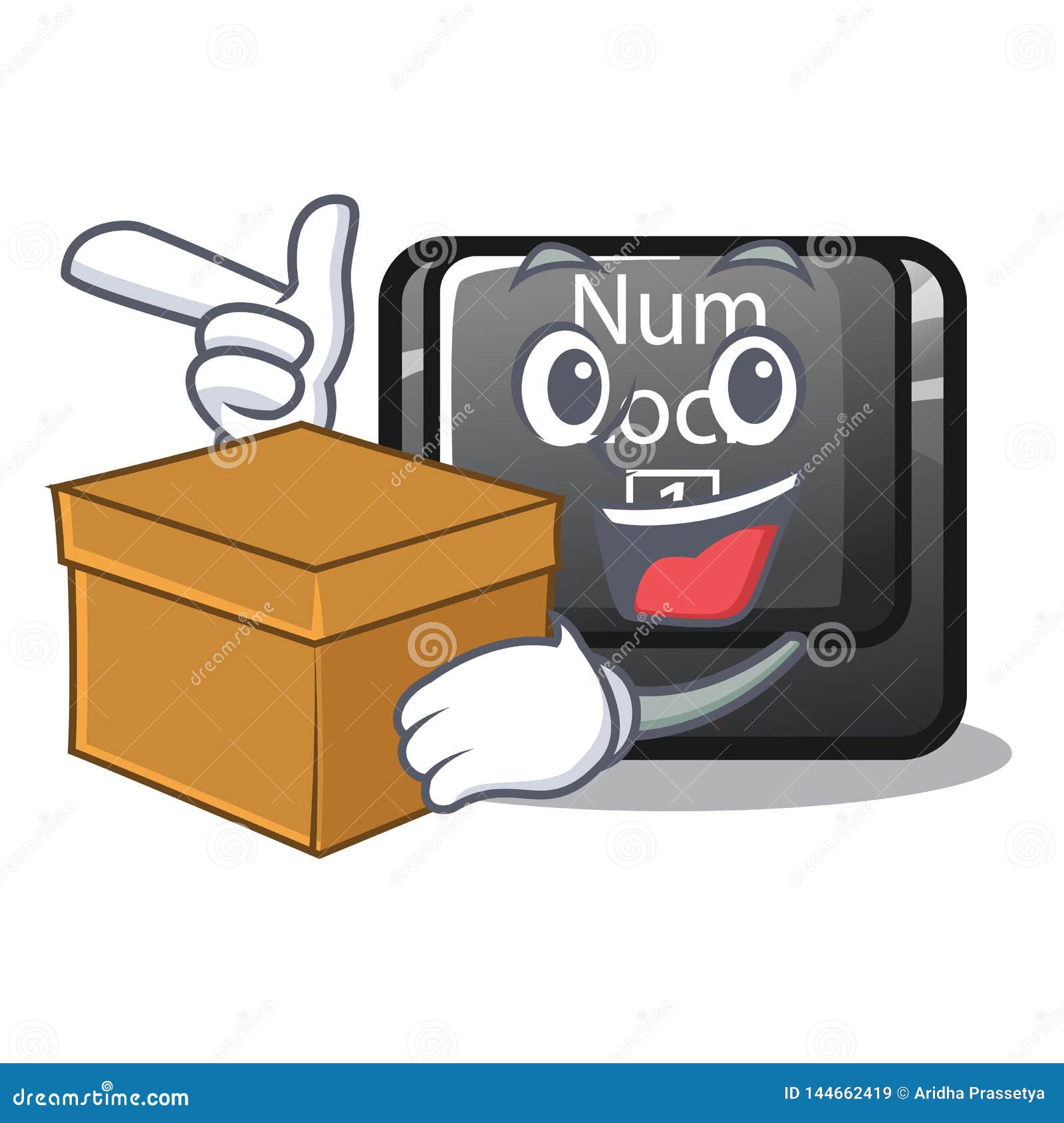 With Box Num Lock in the Cartoon Shape Stock Vector - Illustration of ...