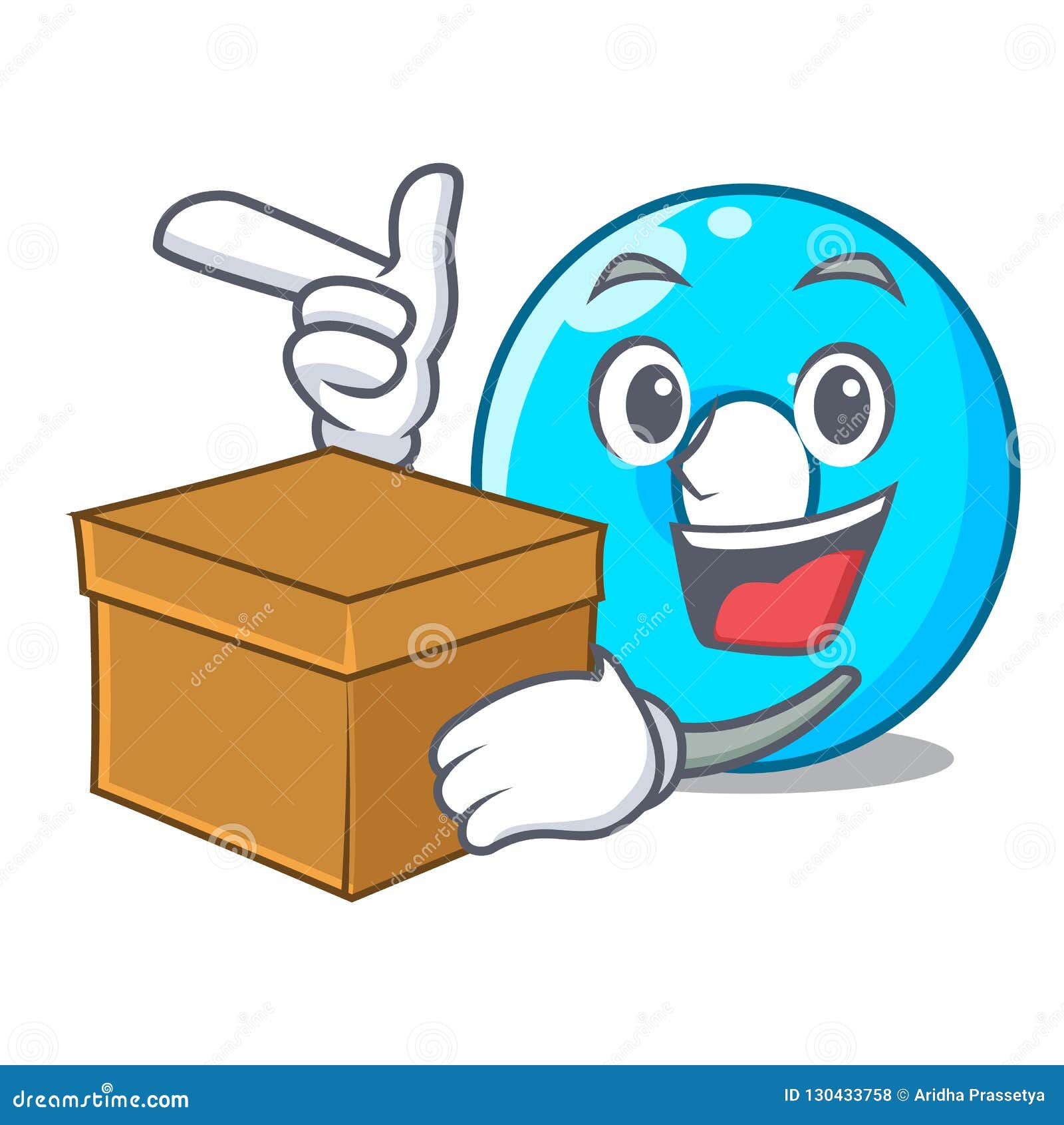 With Box the Number Zero on a Cartoon Stock Vector - Illustration of ...