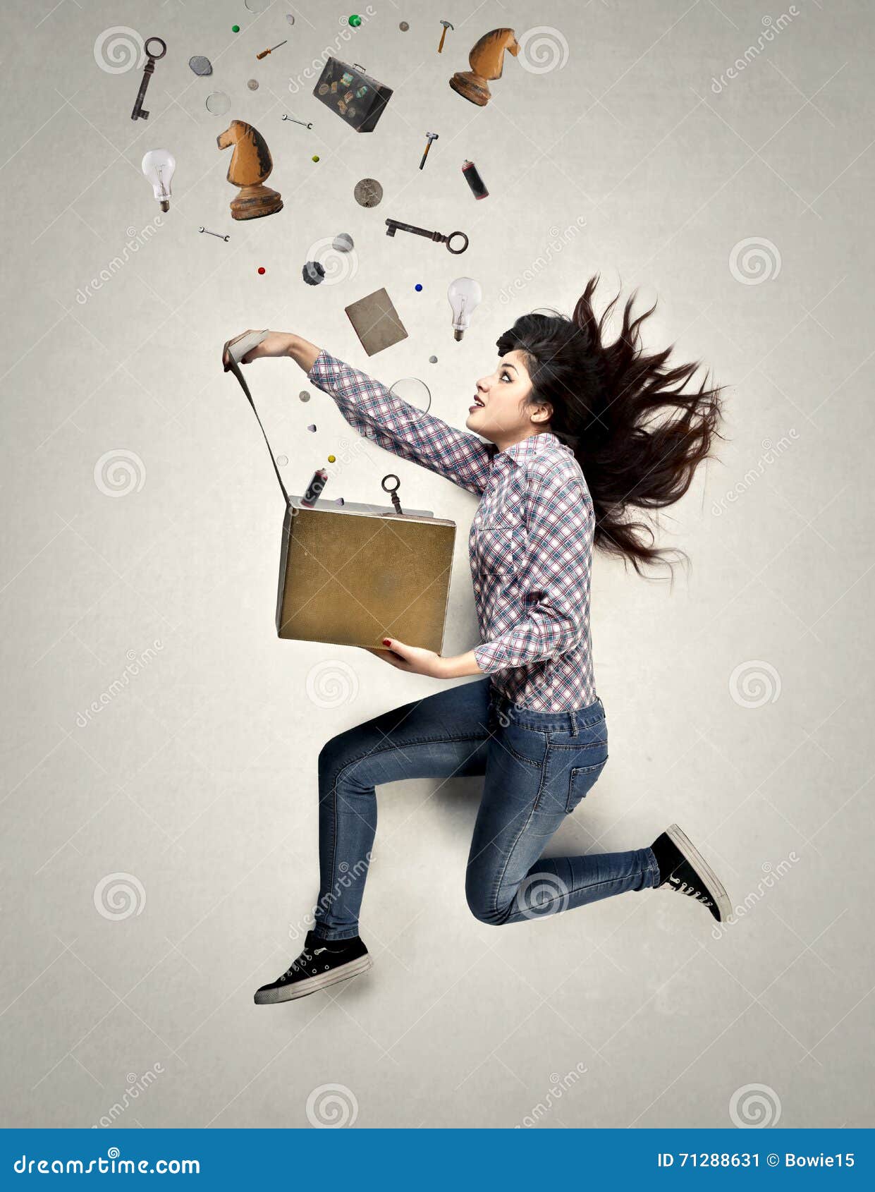 Box with objects stock image. Image of wonder, bulb, speed - 71288631