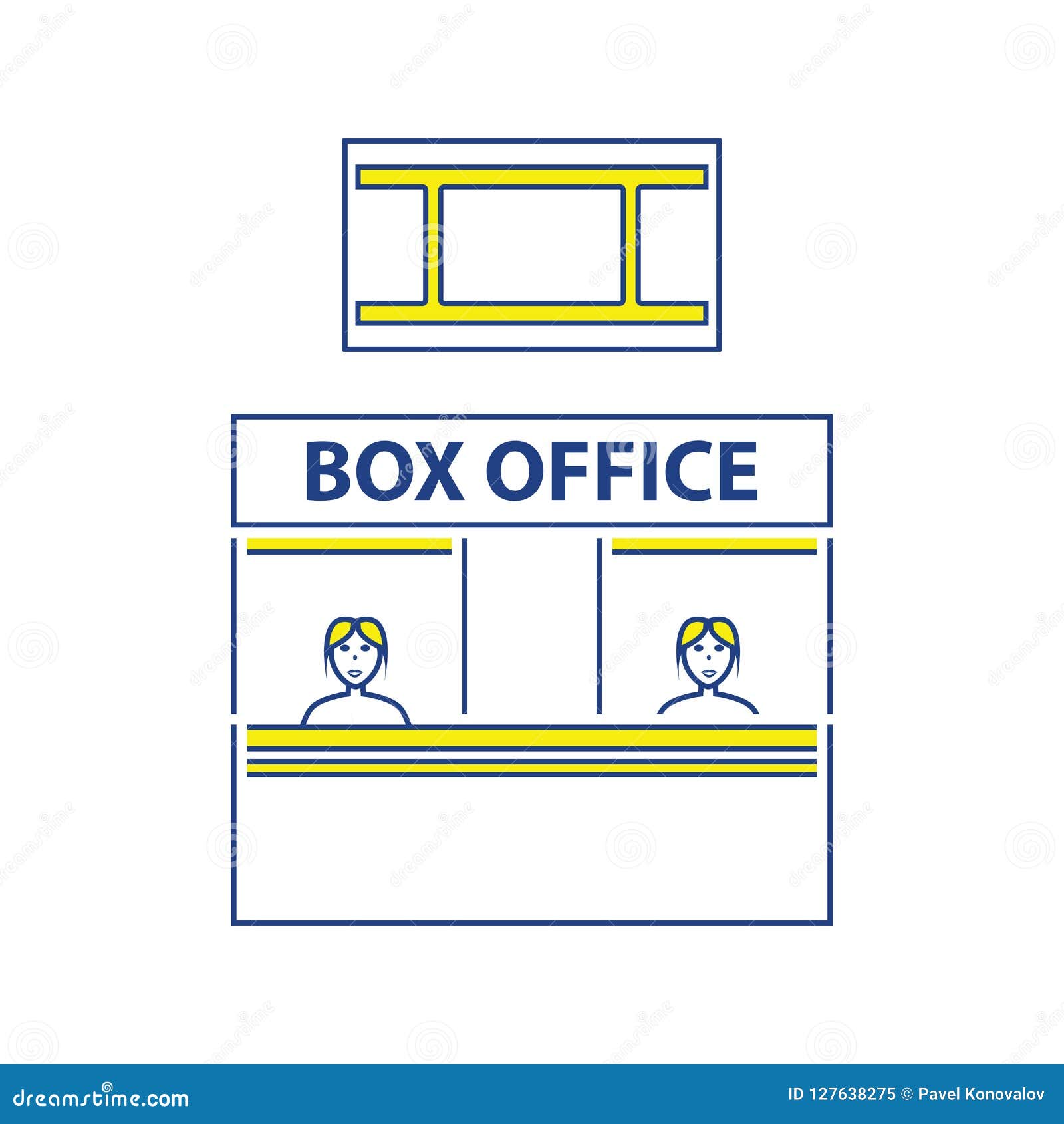 Box office icon stock vector. Illustration of line, selling - 127638275